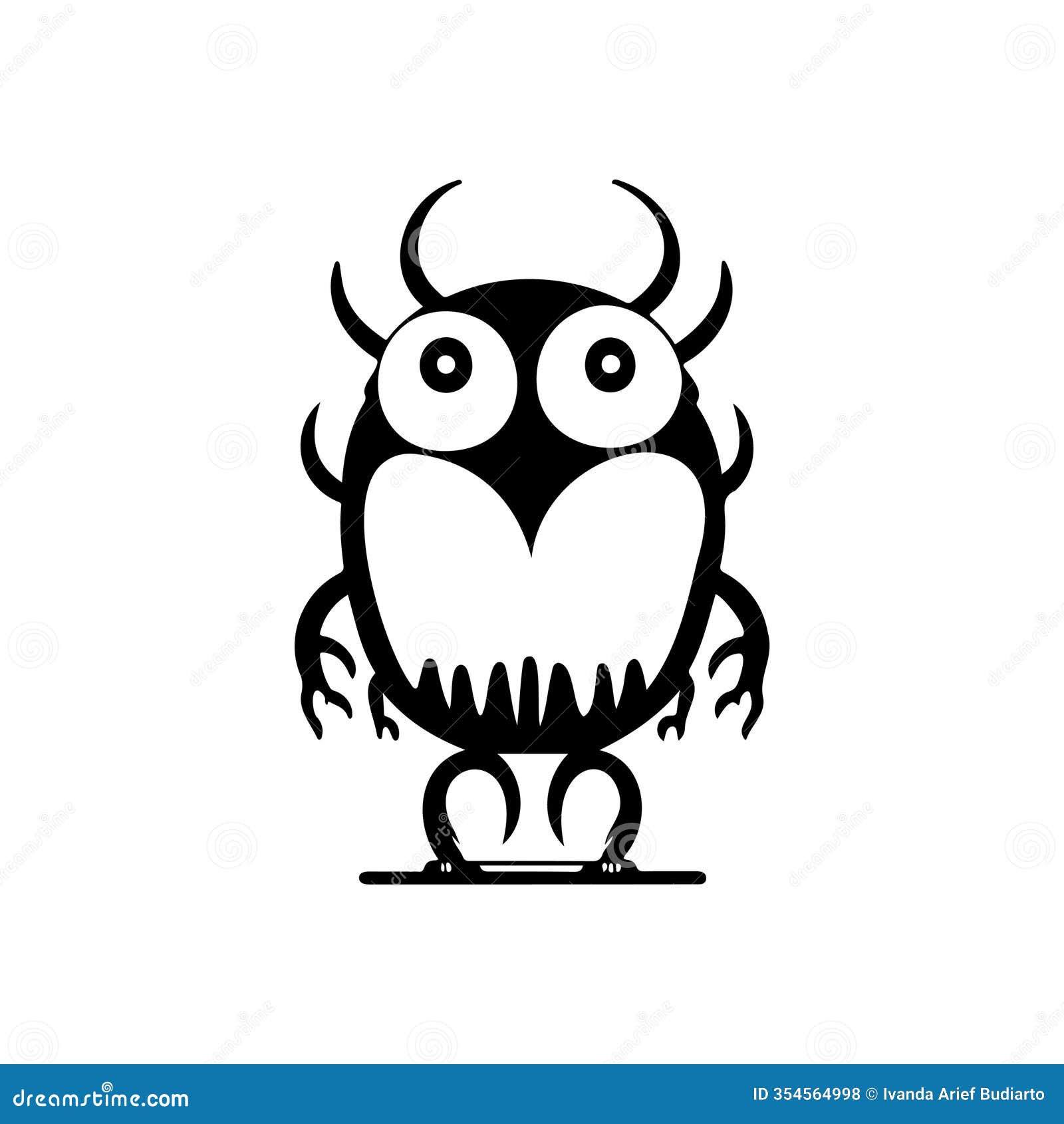 Cute Cartoon Monster Bug. Funny and Quirky Illustration Stock Vector ...