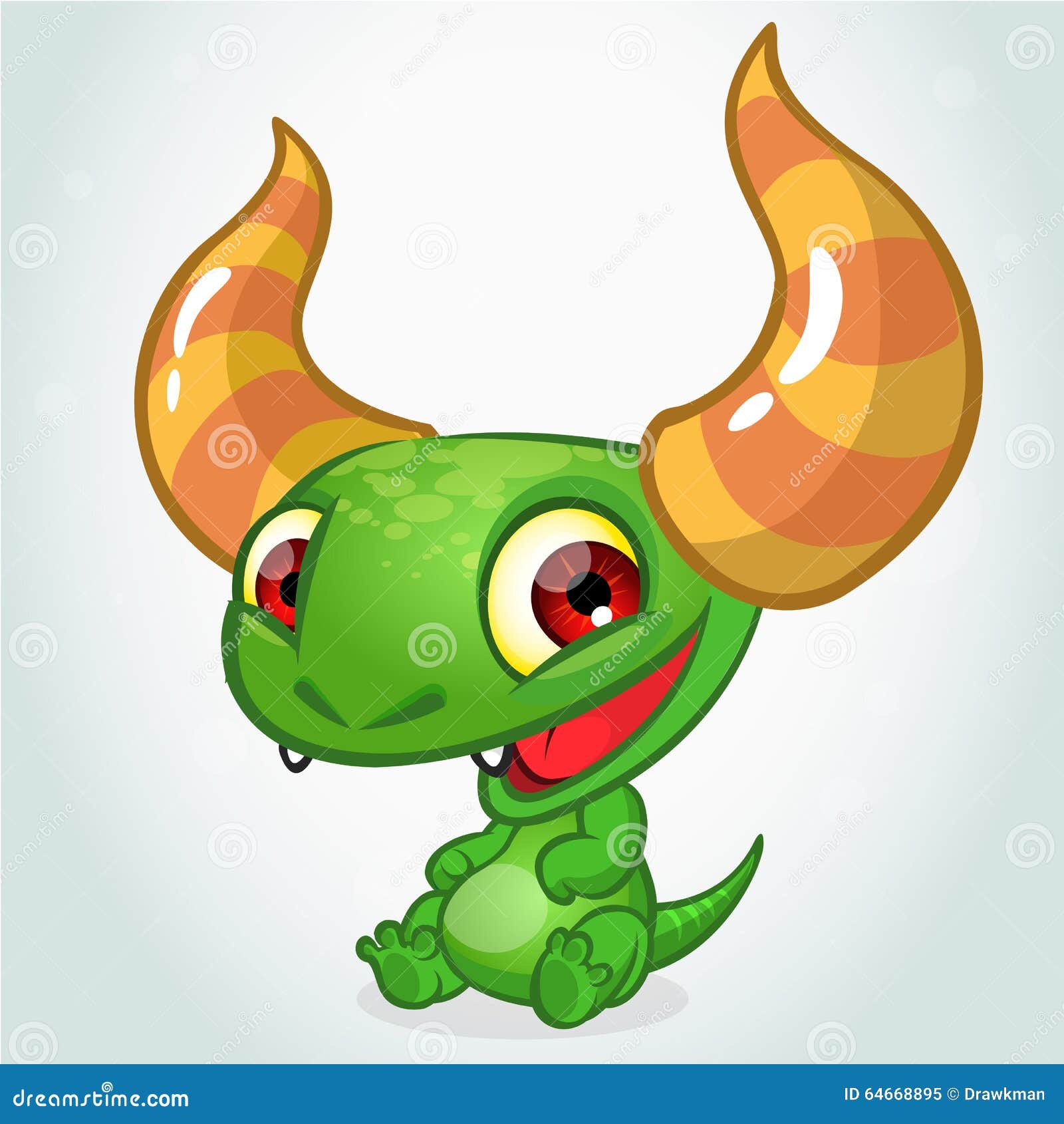 Cute Cartoon Monster Dragon Stock Vector - Illustration of cute, dragon ...
