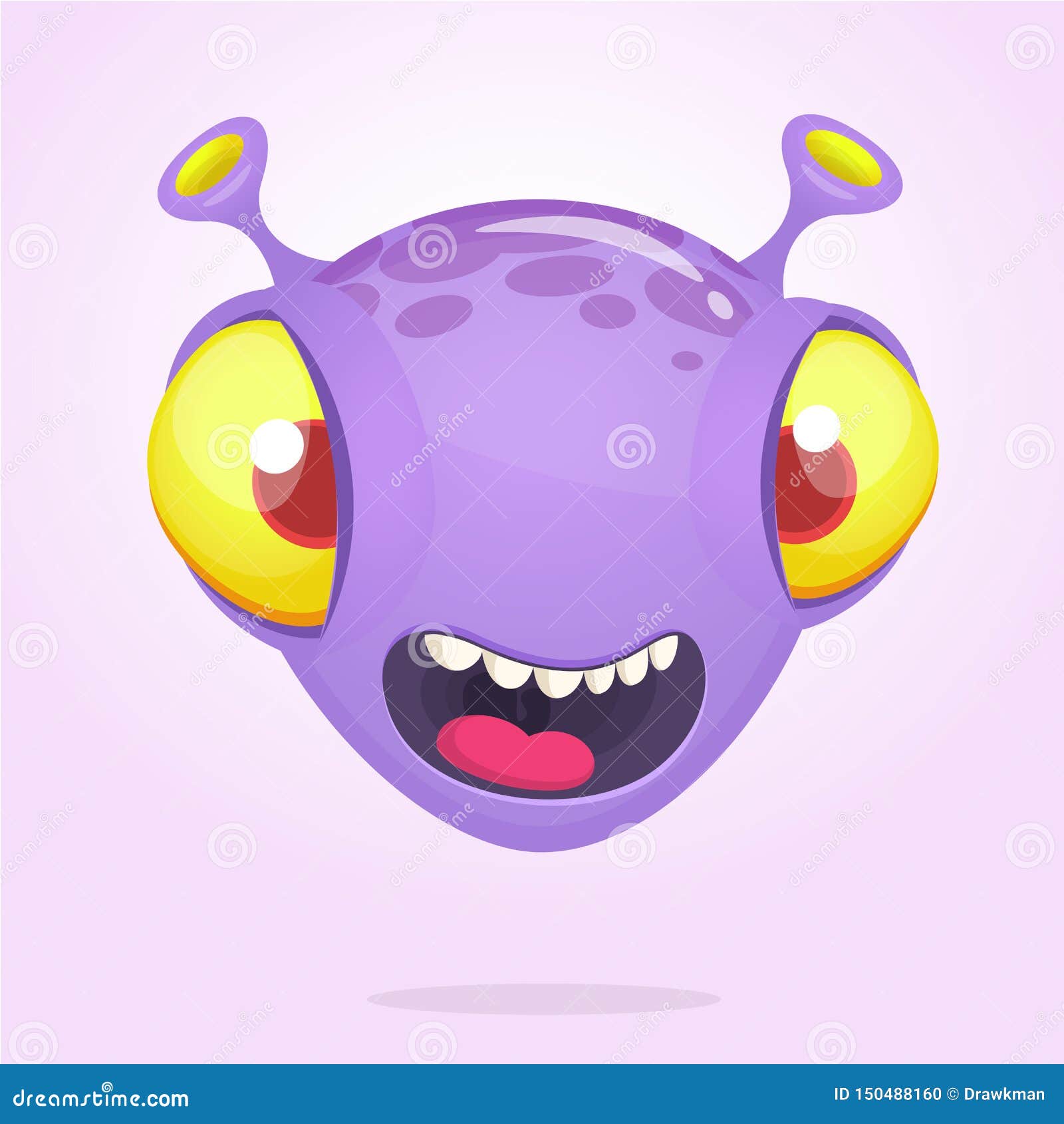 Cute Cartoon Monster Head Avatar Illustration Stock Vector ...