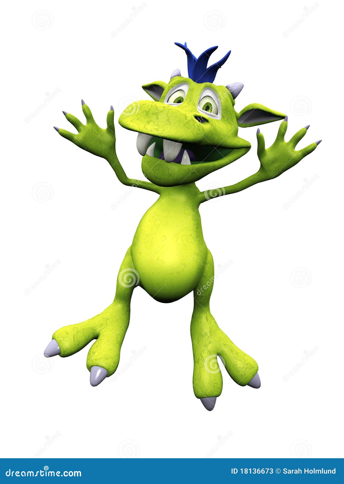 Cute Cartoon Monster Jumping For Joy. Stock Illustration - Image: 18136673