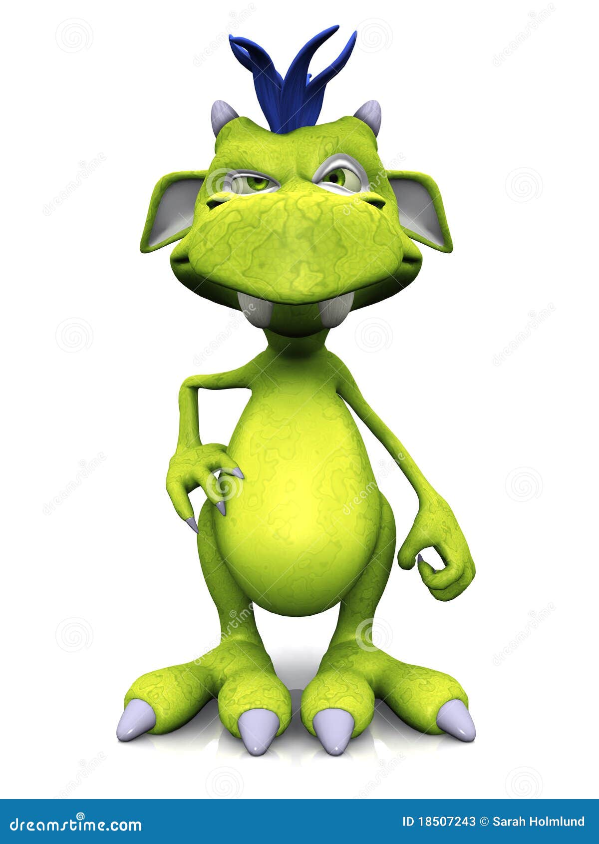 Cute Cartoon Monster Looking Very Annoyed. Stock Illustration ...