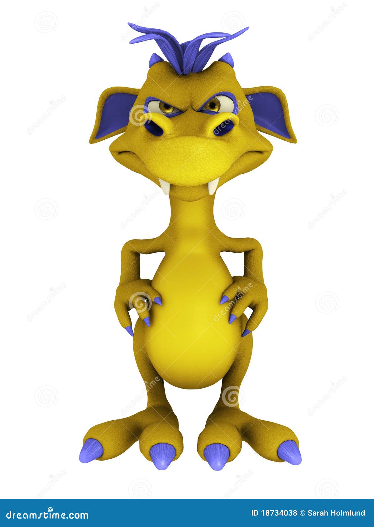 Cute Cartoon Monster Looking Very Annoyed. Stock Illustration ...