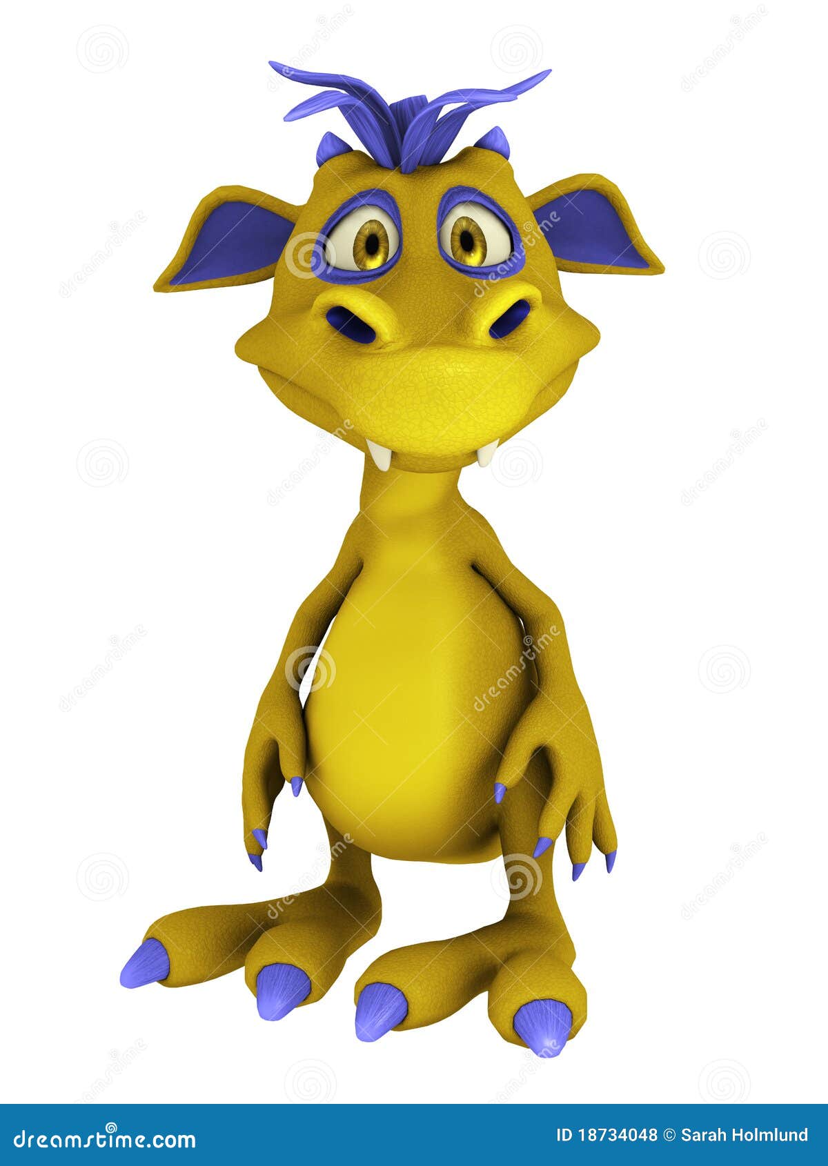 Cute Cartoon Monster Looking at You. Stock Illustration - Illustration ...