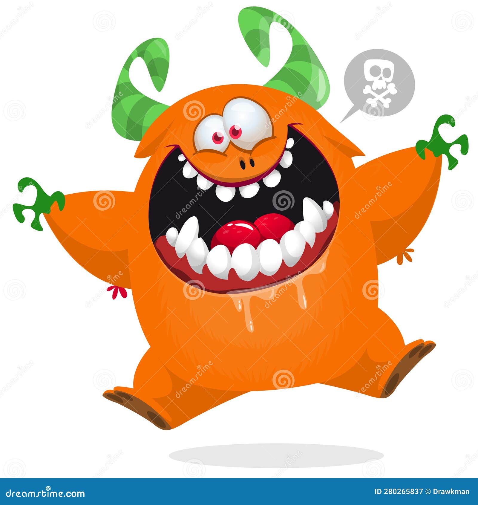 Cute Cartoon Monster Vector Troll Or Gremlin Character Halloween