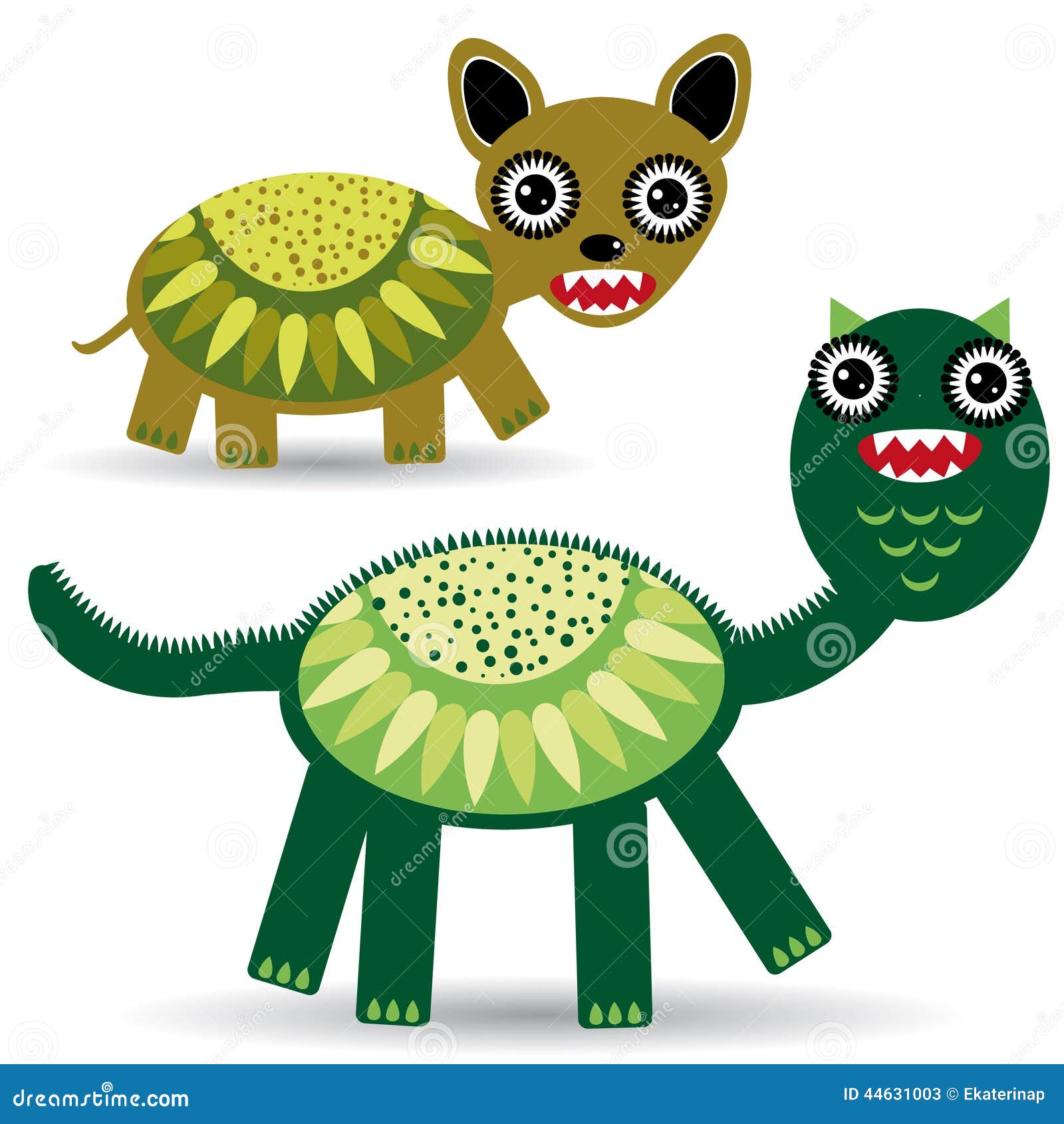 Cute Cartoon Monster on a White Background. Stock Vector - Illustration ...