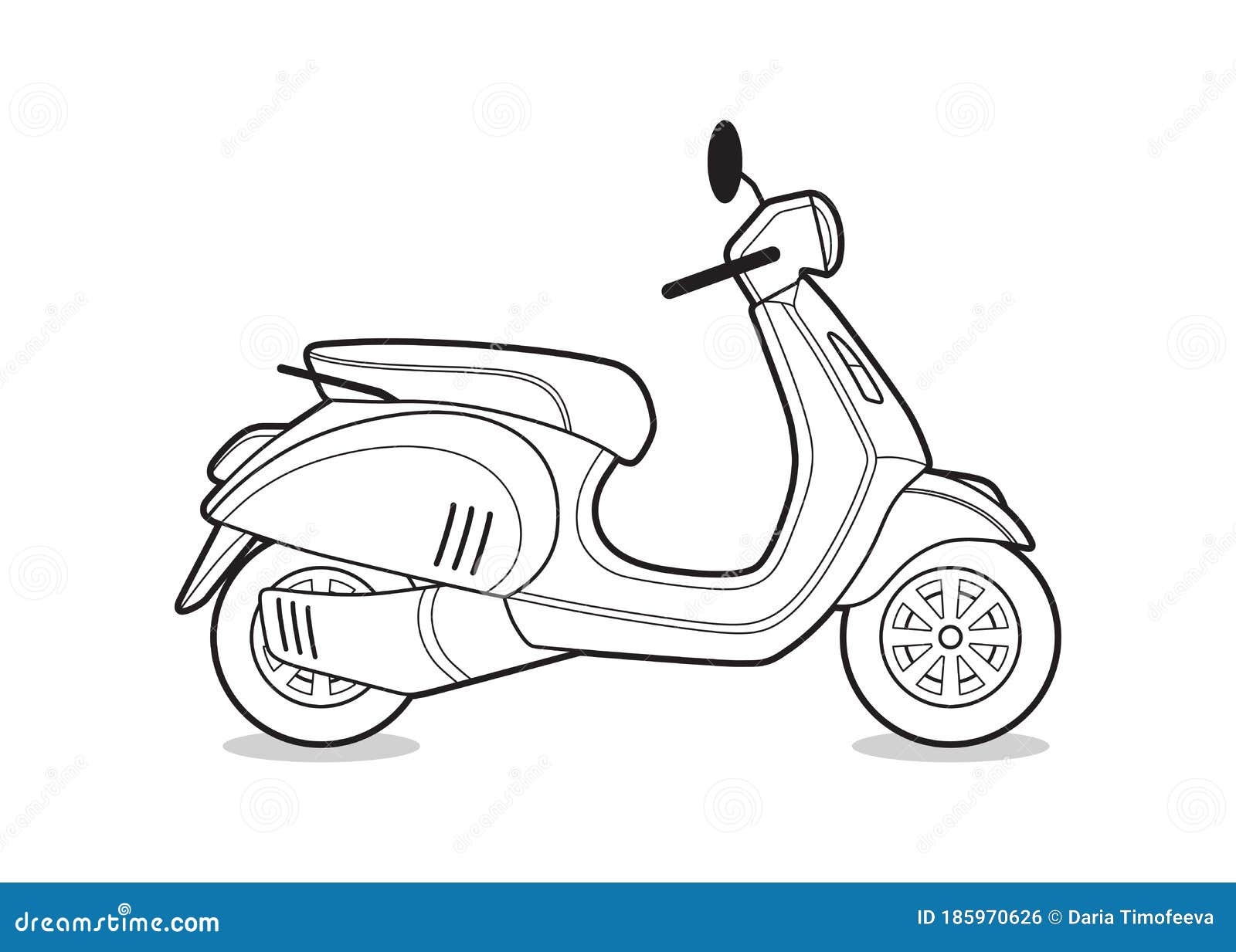 Cute cartoon moped stock vector. Illustration of drive - 185970626