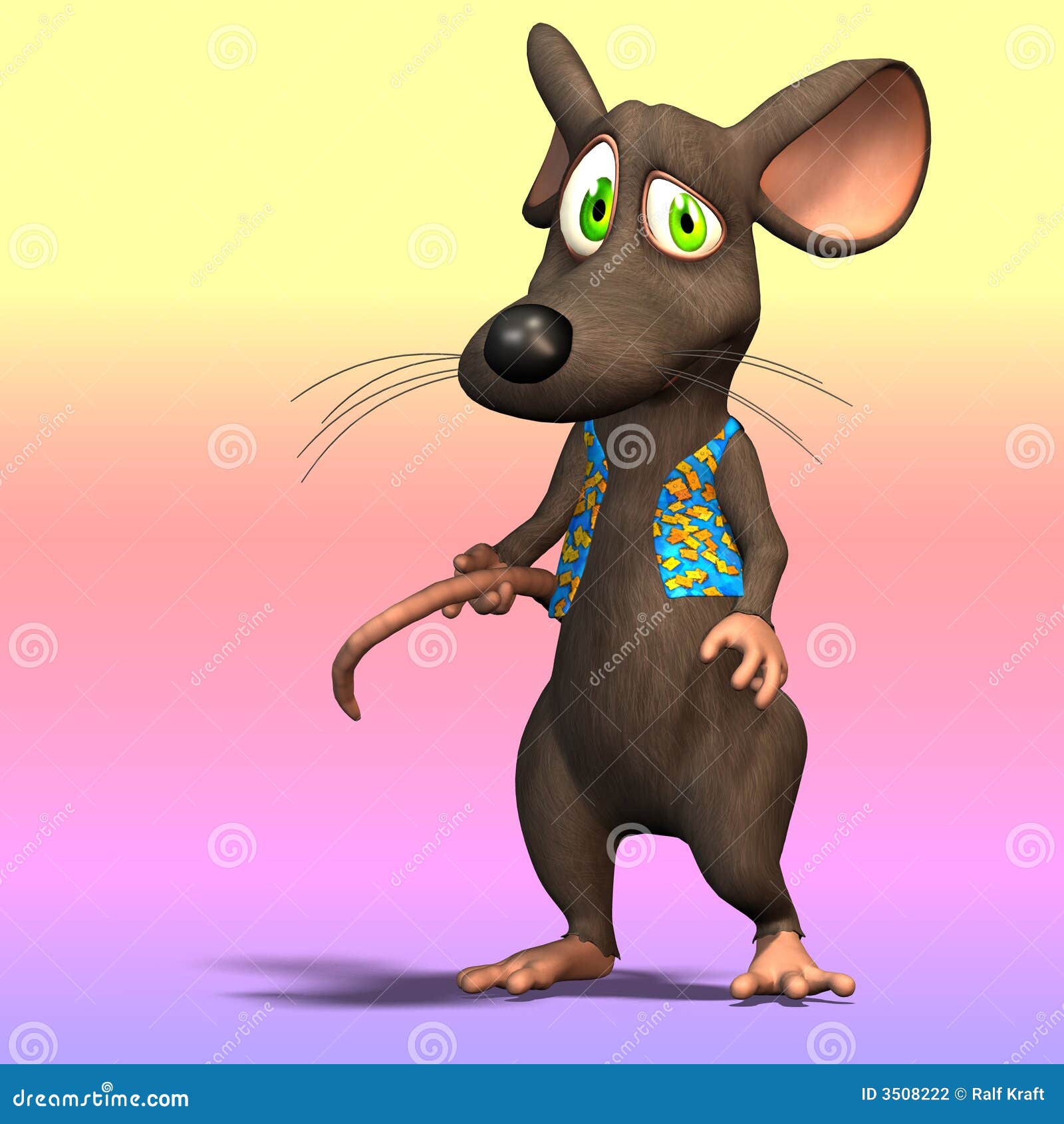 Cute cartoon Mouse stock illustration. Illustration of green - 3508222
