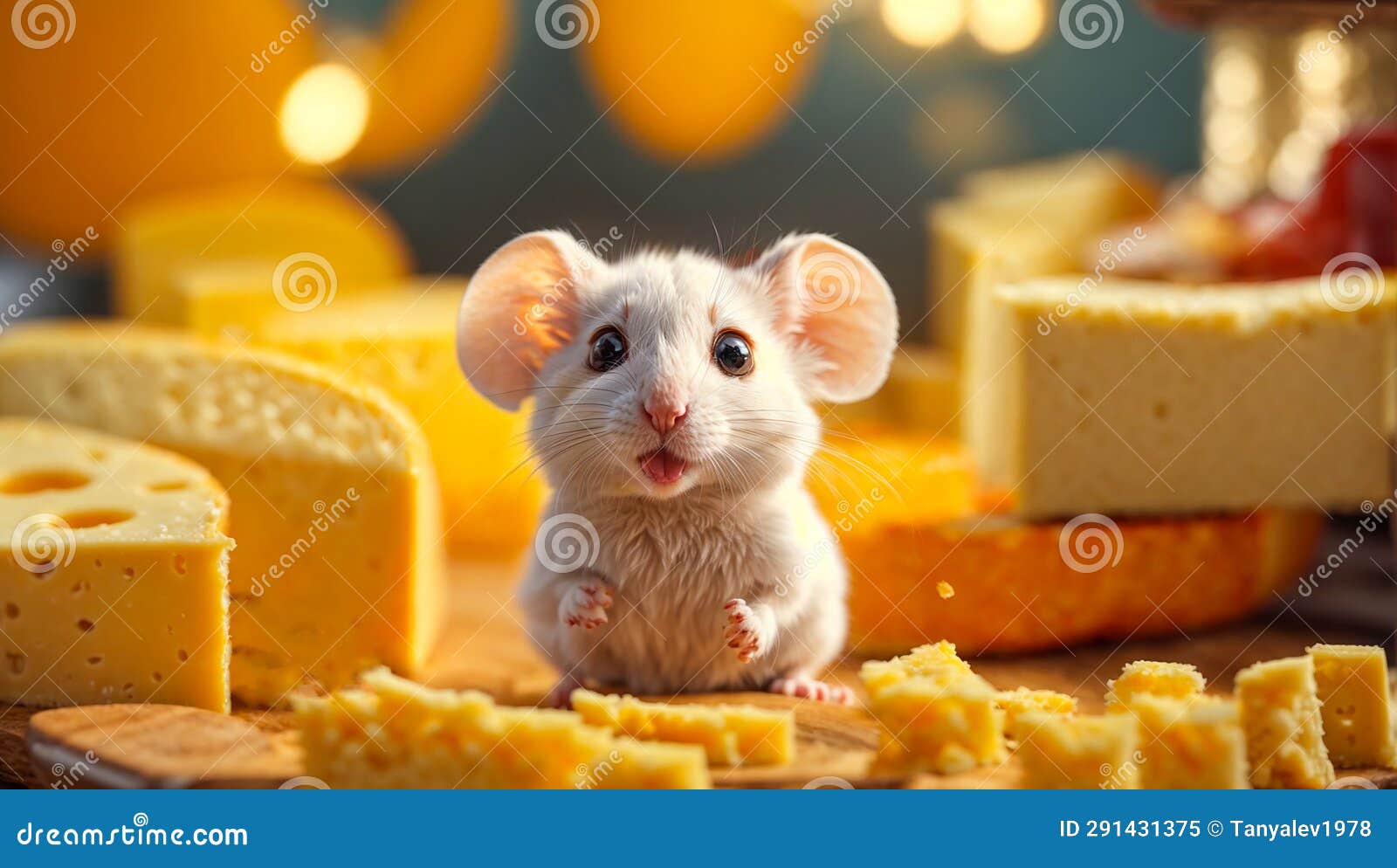 Cute Cartoon Mouse with Cheese Fun Stock Illustration - Illustration of ...