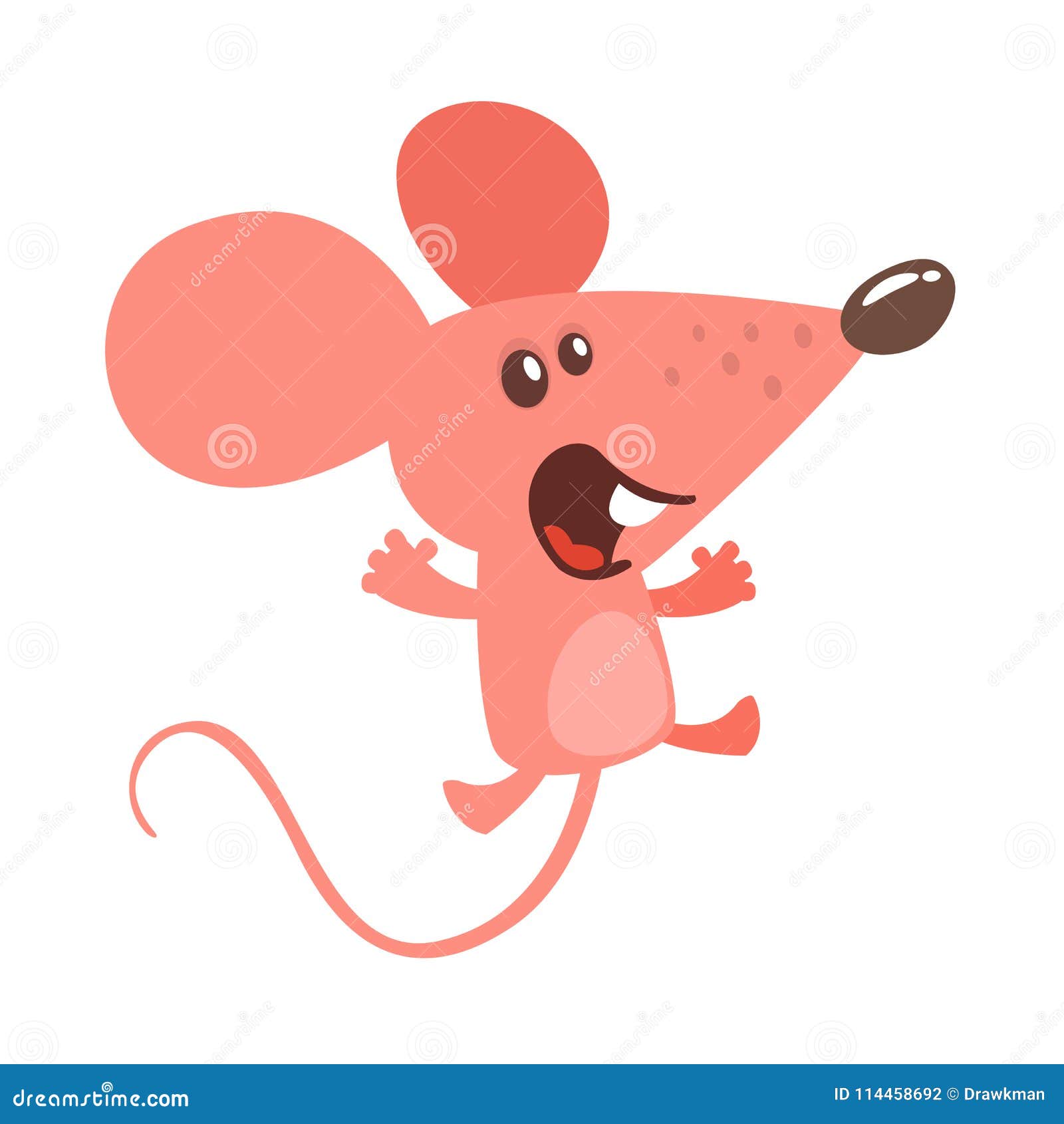 Cute Cartoon Mouse Dancing. Vector Illustration Isolated. Stock Vector ...