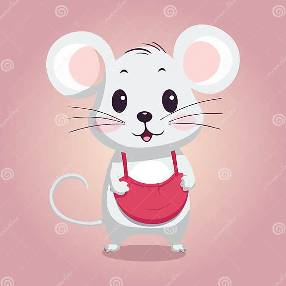 Cute Cartoon Mouse Icon Vector Stock Illustration - Illustration of ...