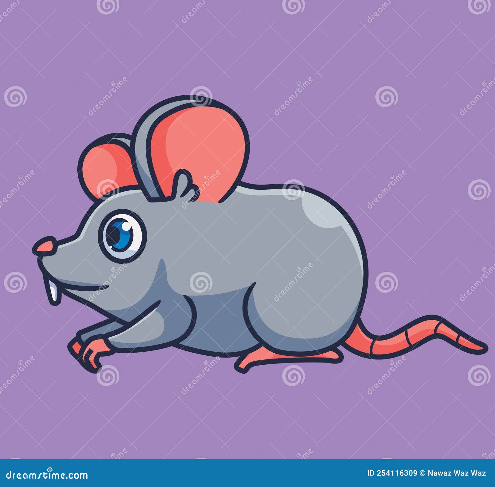 Cute Cartoon Mouse. Isolated Cartoon Animal Illustration Vector Stock ...