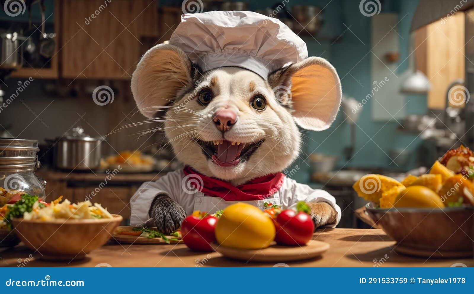 Cute Cartoon Mouse the Kitchen Stock Illustration - Illustration of ...