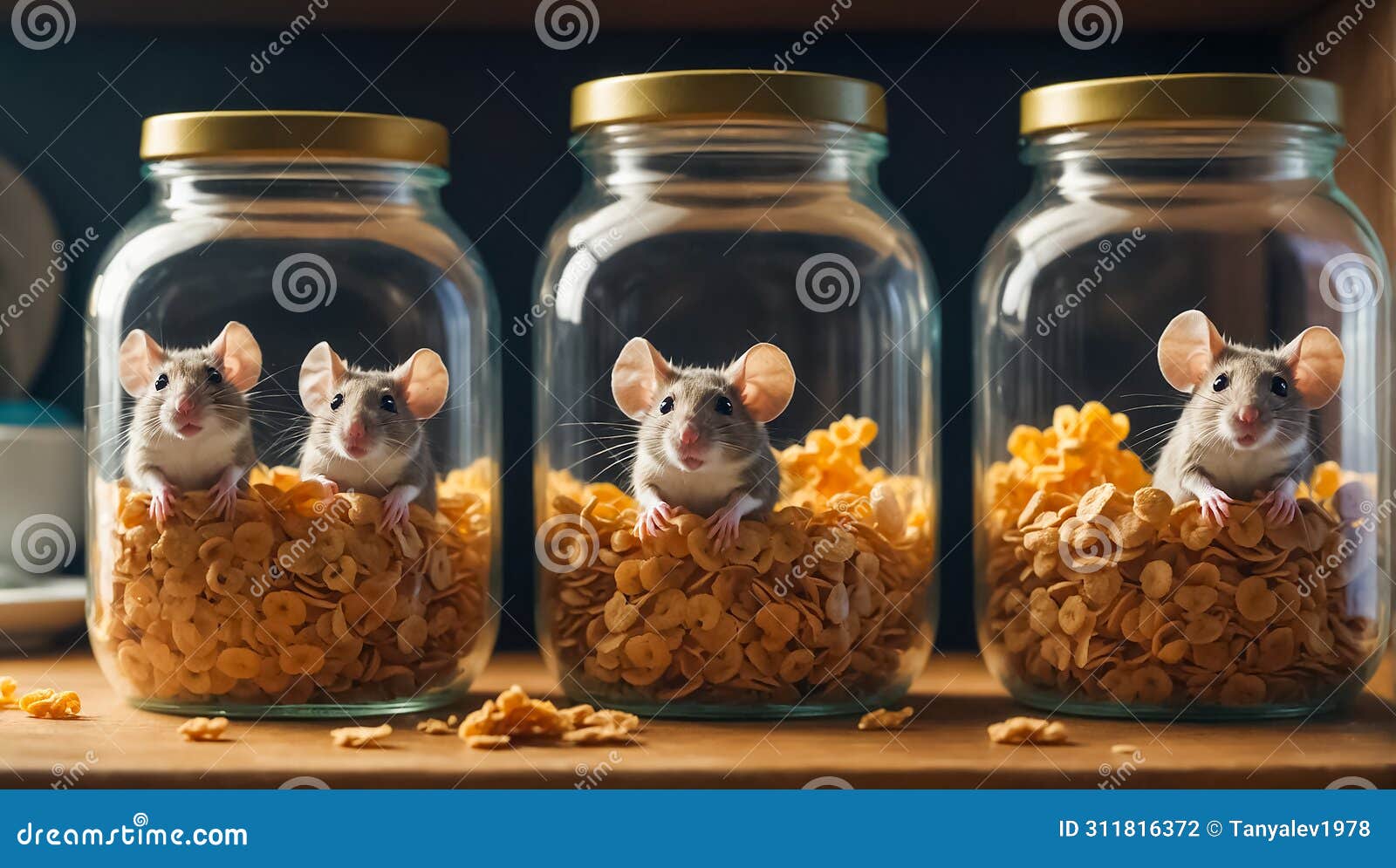 Cute Cartoon Mouse Kitchen Expression Hungry Design Funny Cereal ...