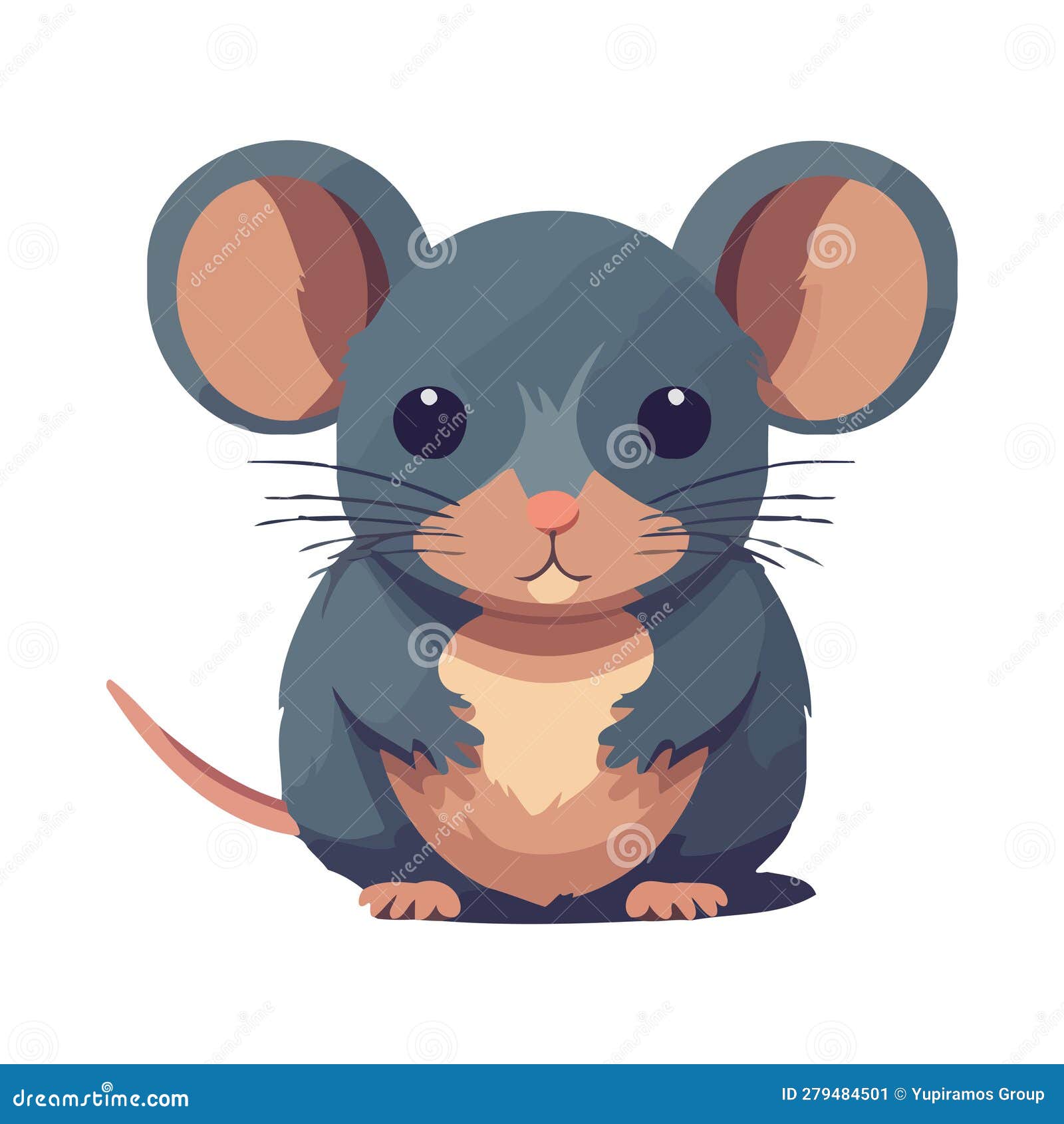 Cute Cartoon Mouse Sitting with Fluffy Tail Stock Vector - Illustration ...