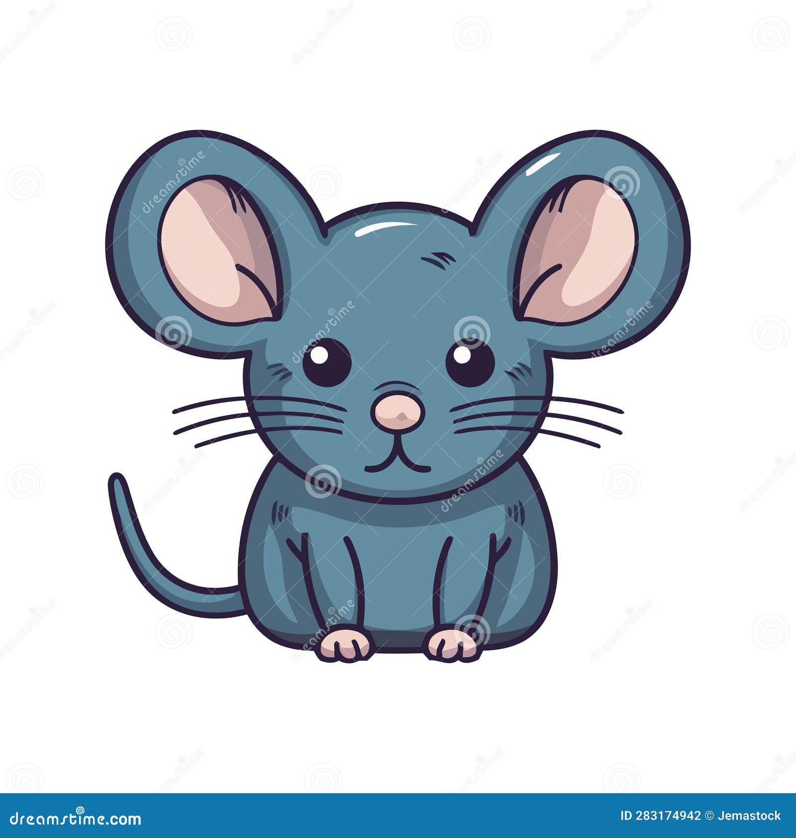 Cute Cartoon Mouse, Small and Fluffy, Sitting Stock Vector ...