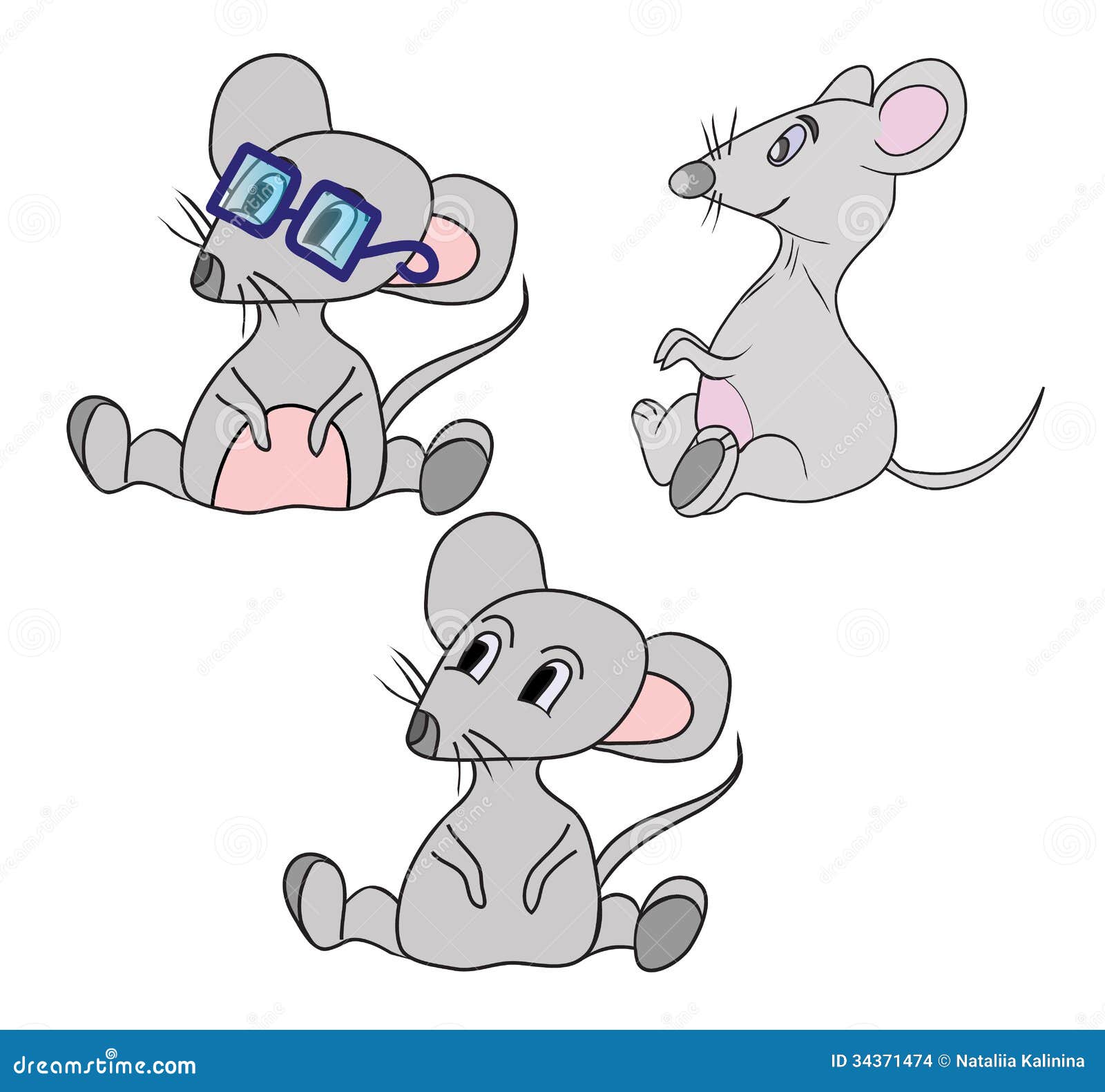Cute Cartoon Mouse. Vector Illustration Stock Vector - Illustration of ...
