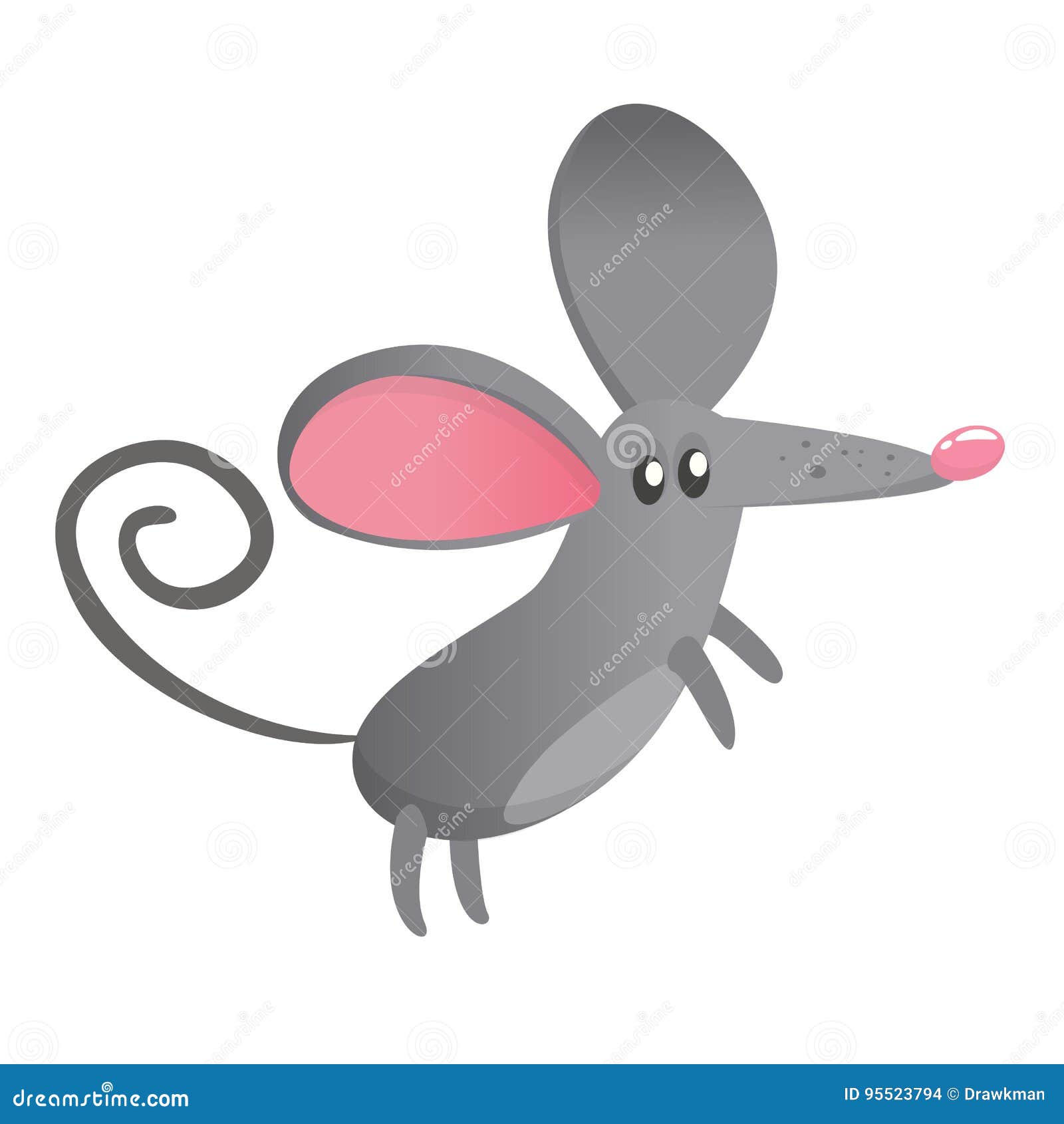 Cute Cartoon Mouse. Vector Illustration of Mouse Isolated. Stock Vector ...