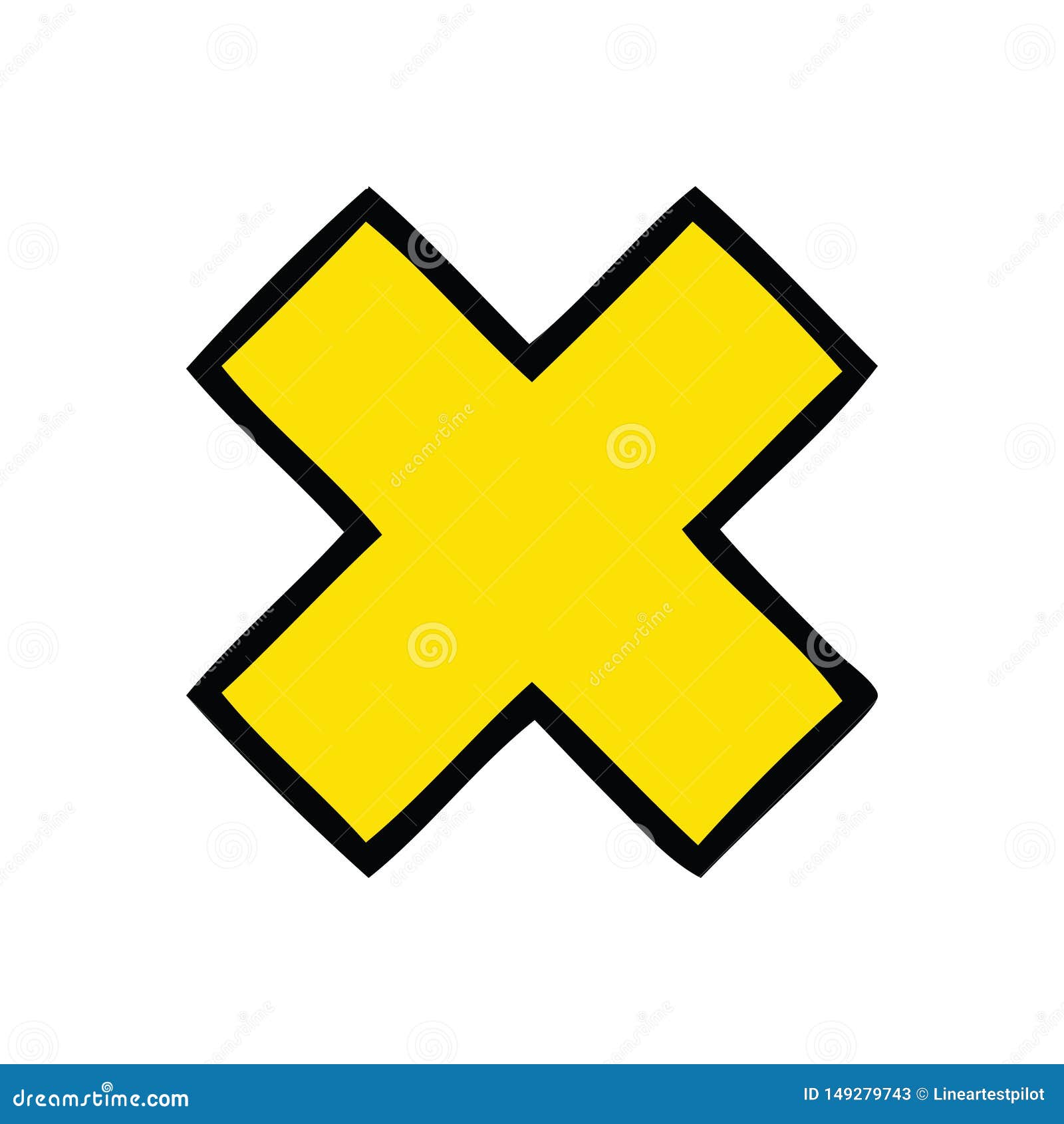Cute Cartoon Multiplication Symbol Stock Vector - Illustration of sign ...