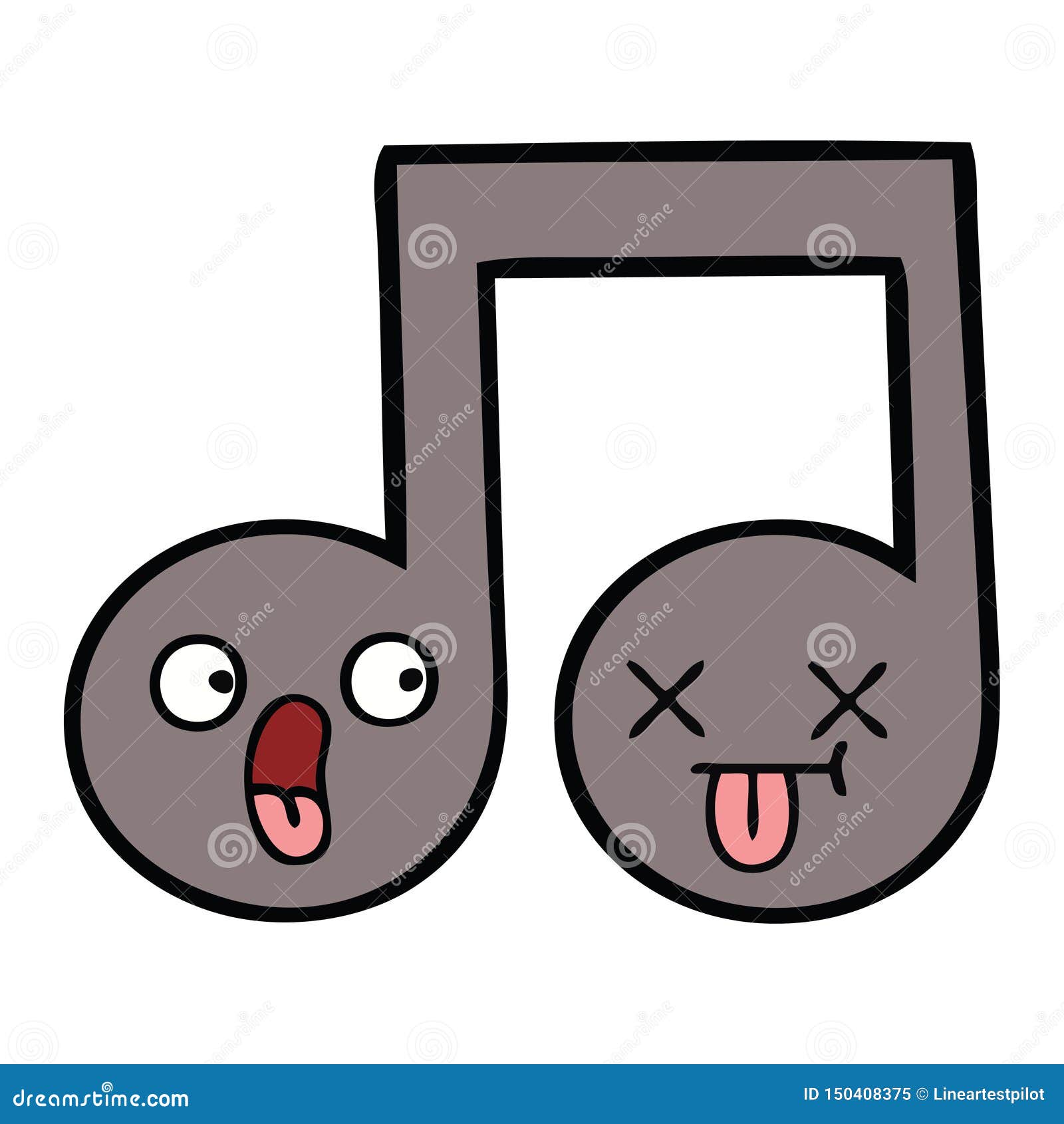 Cute Cartoon of a Musical Note Stock Vector - Illustration of quirky ...