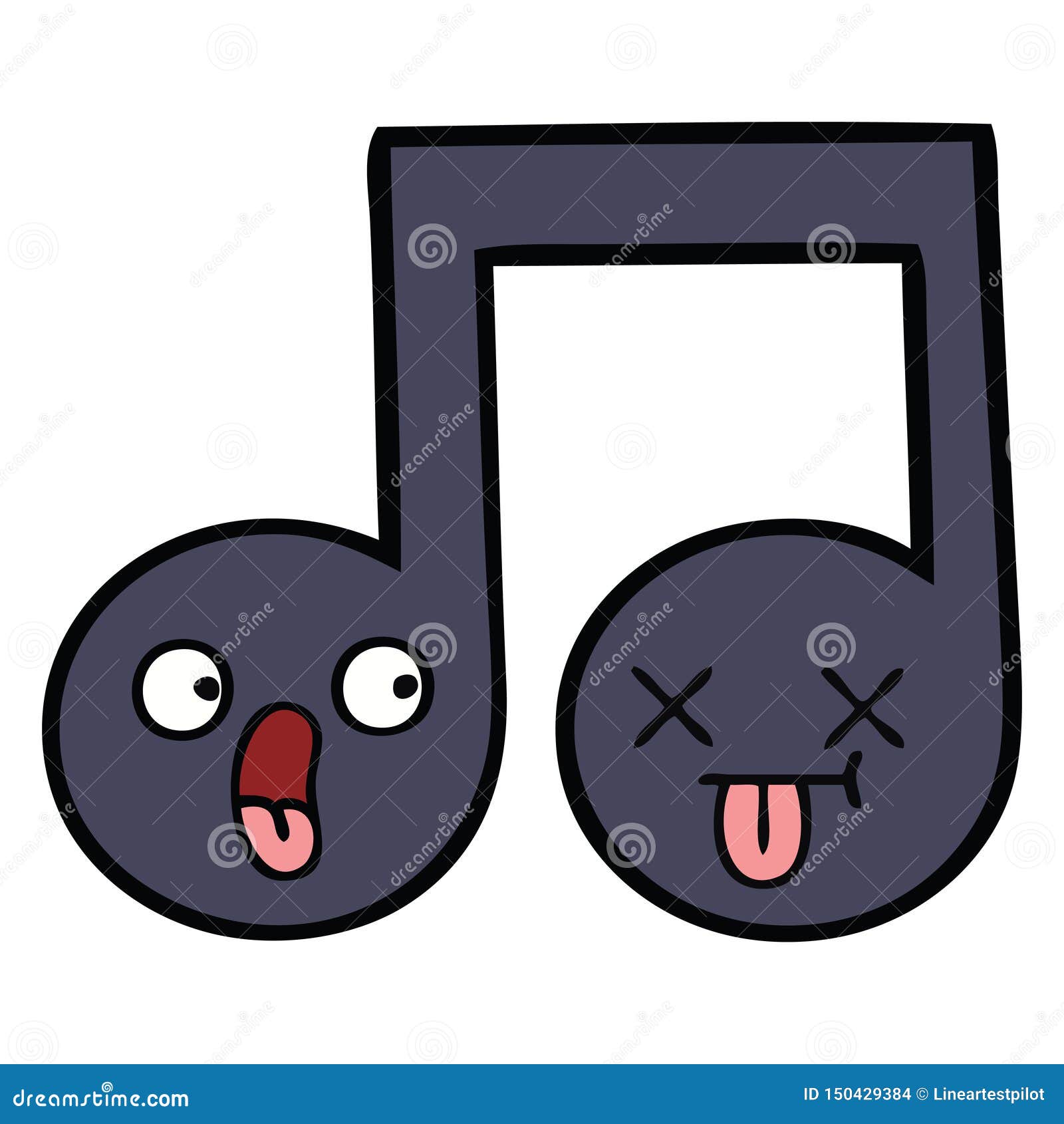 Cute Cartoon of a Musical Note Stock Vector - Illustration of cartoon ...
