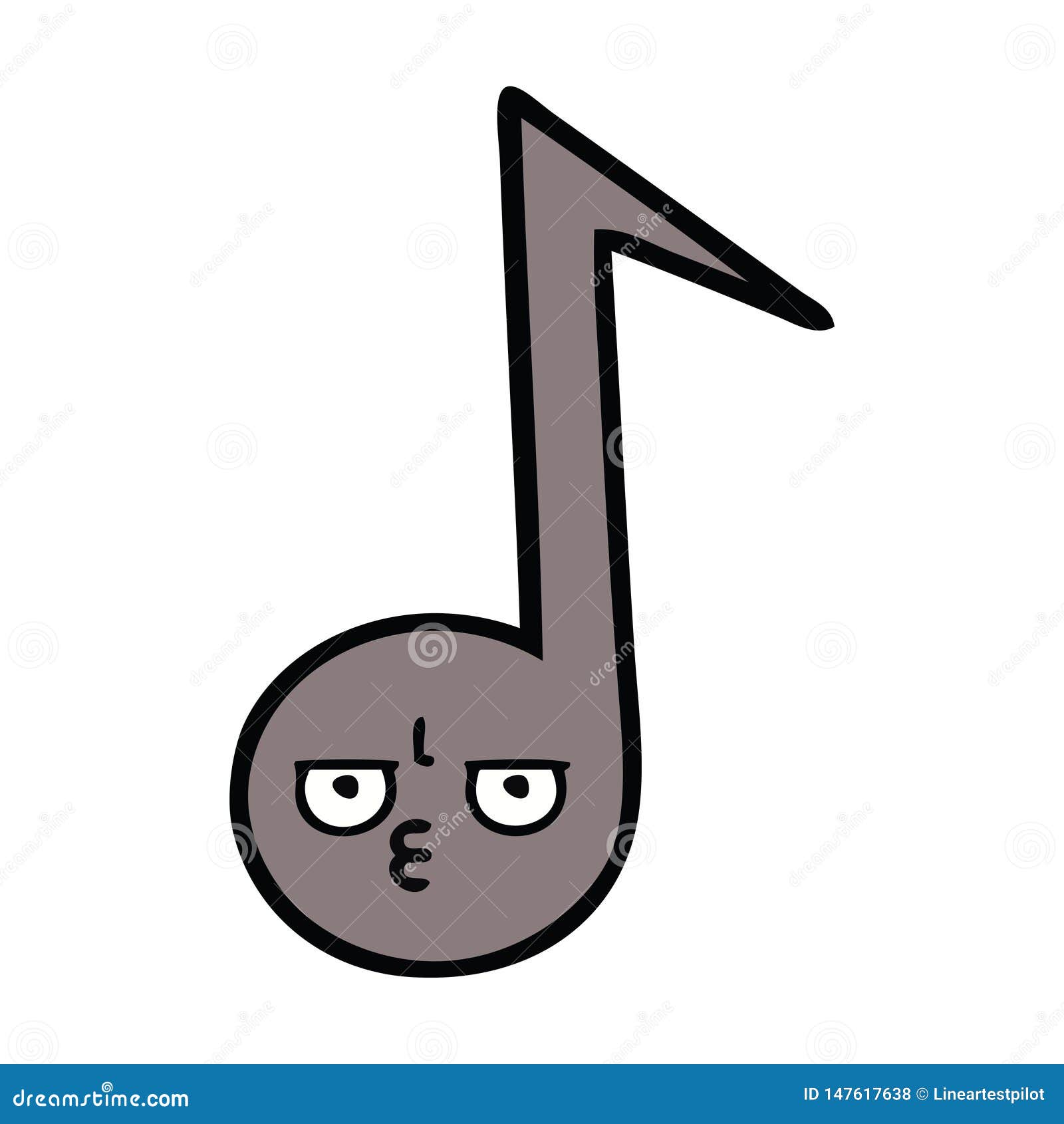 Cute cartoon musical note stock vector. Illustration of quirky - 147617638