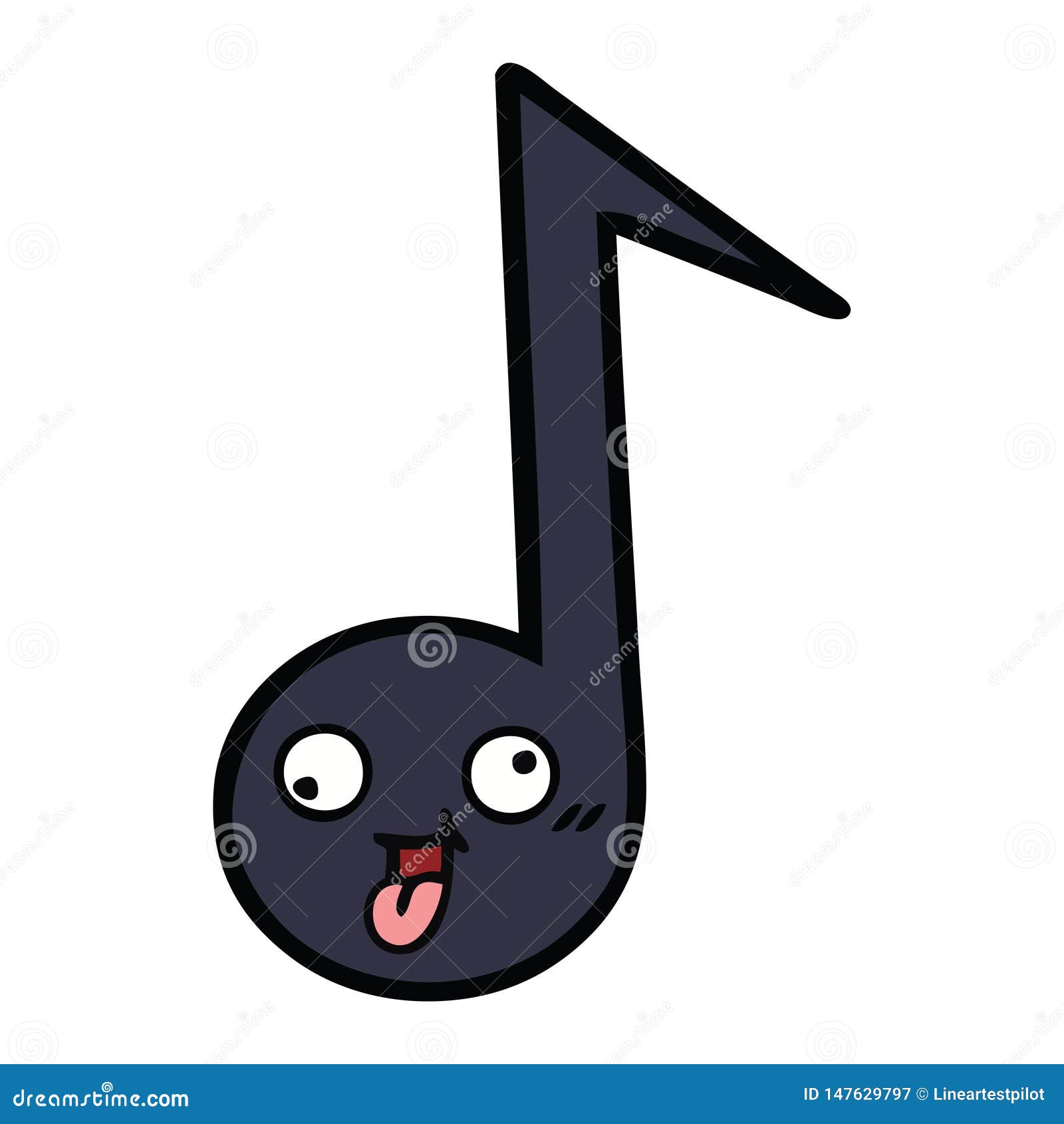 Cute cartoon musical note stock vector. Illustration of cute - 147629797