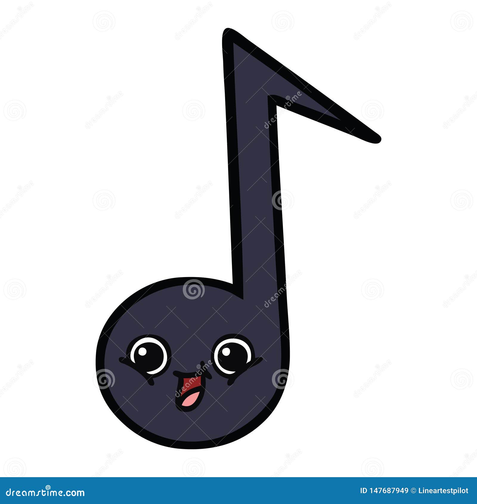 Cute cartoon musical note stock vector. Illustration of quirky - 147687949