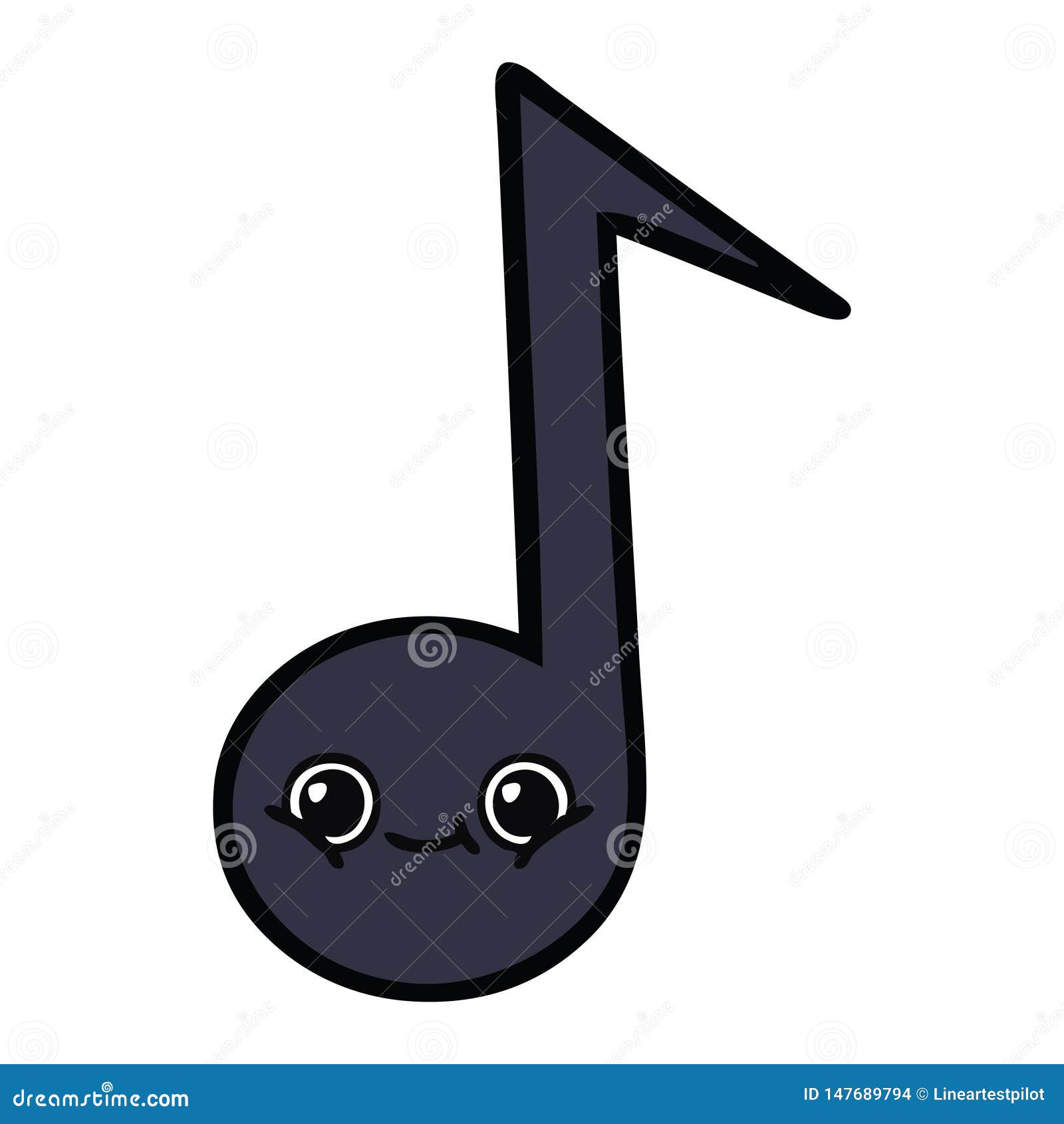 Cute cartoon musical note stock vector. Illustration of music - 147689794