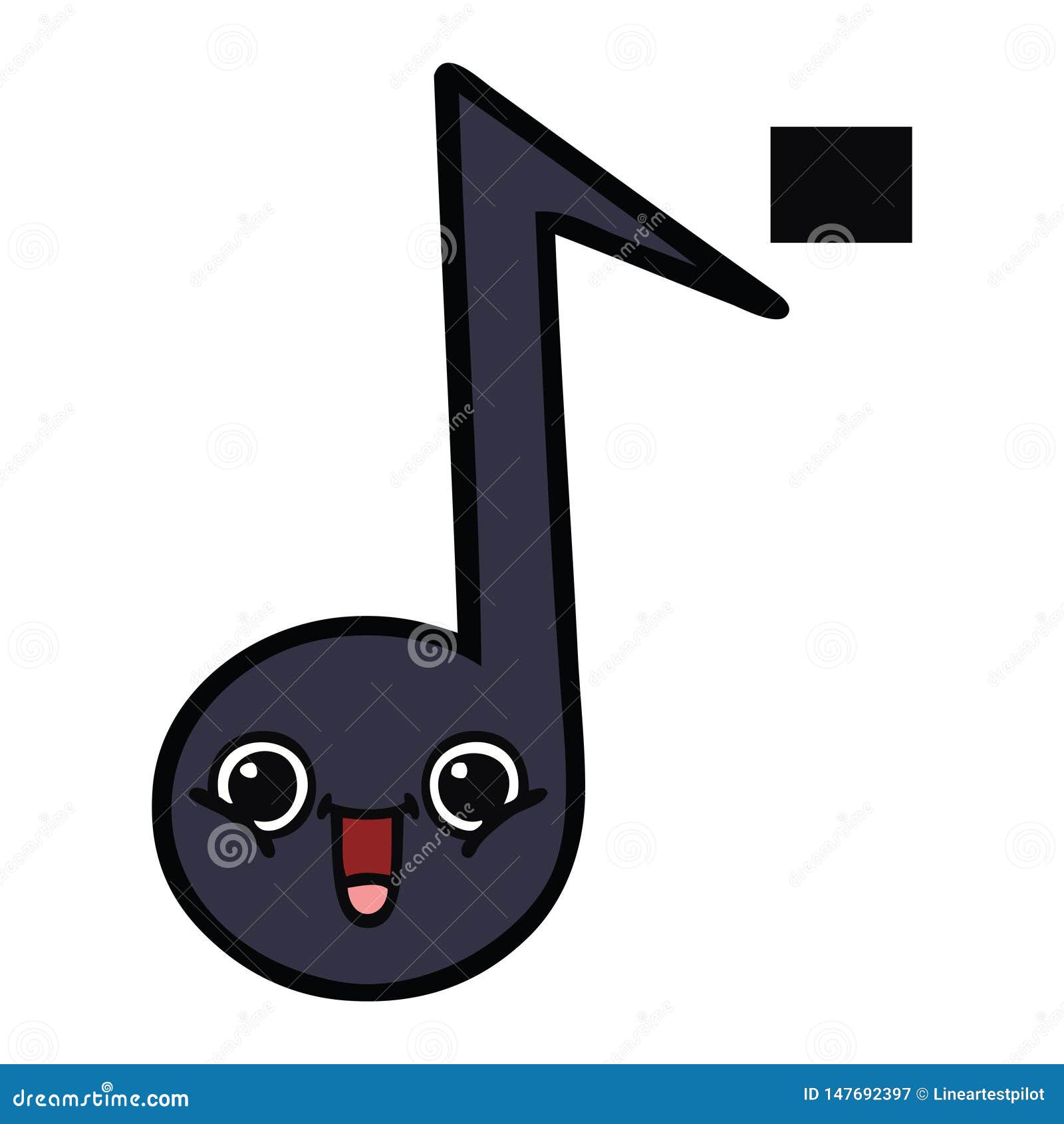 Cute cartoon musical note stock vector. Illustration of note - 147692397