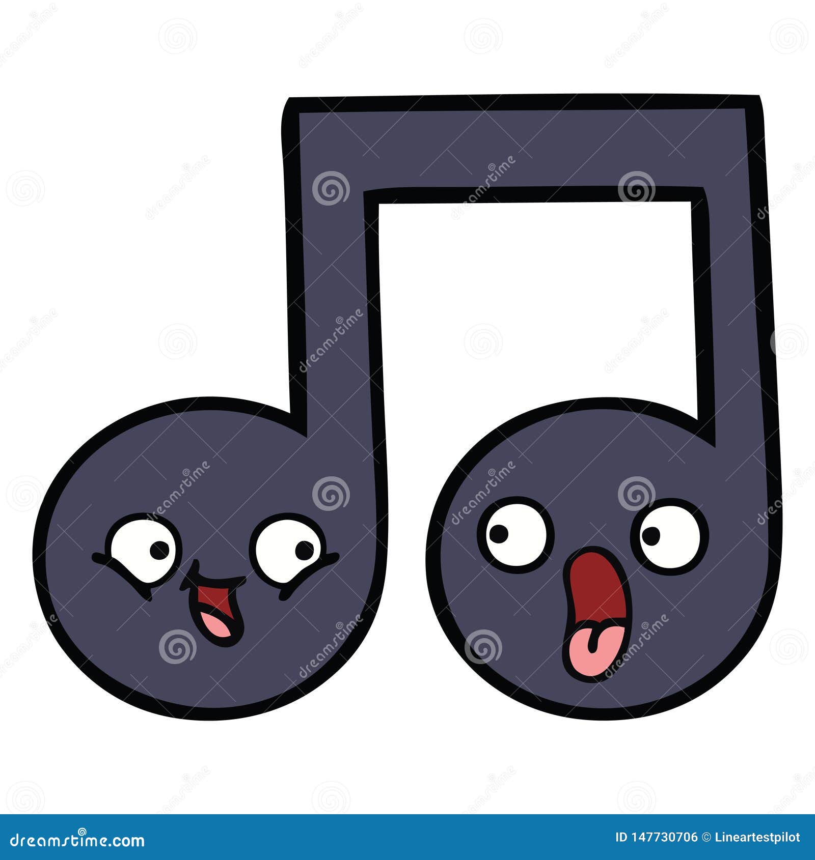 Cute cartoon musical note stock vector. Illustration of quirky - 147730706