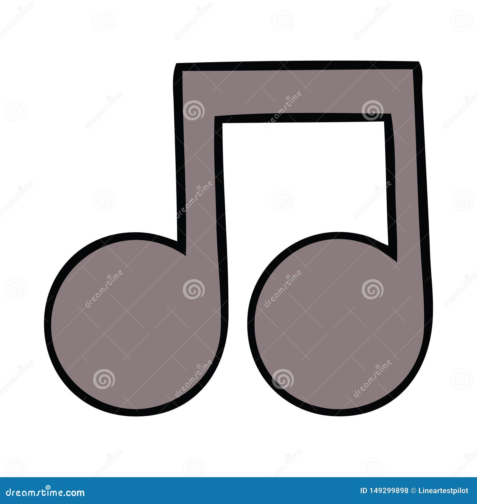 Cute cartoon musical note stock vector. Illustration of note - 149299898