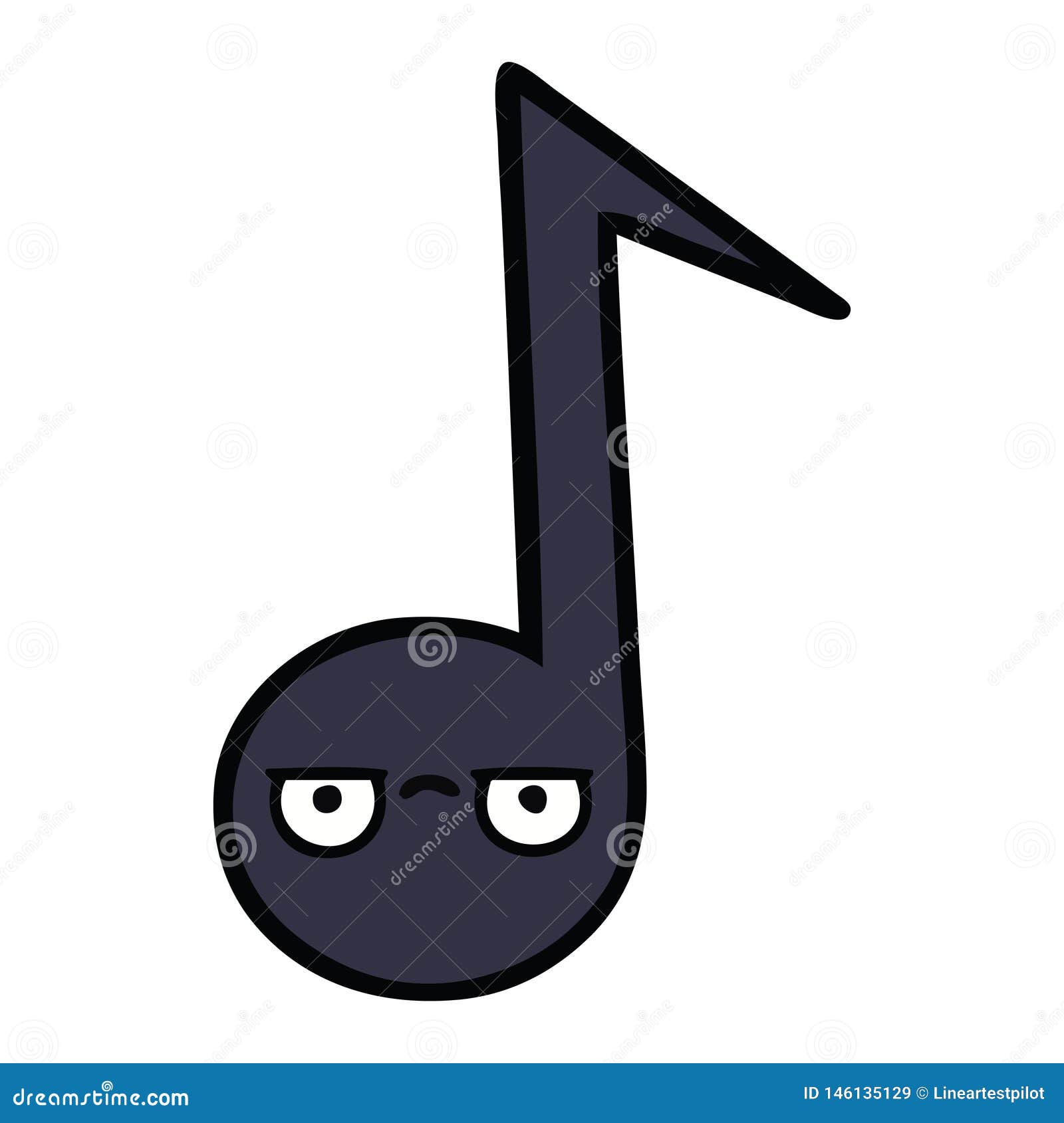 Cute Cartoon of a Musical Note Stock Vector - Illustration of drawing ...