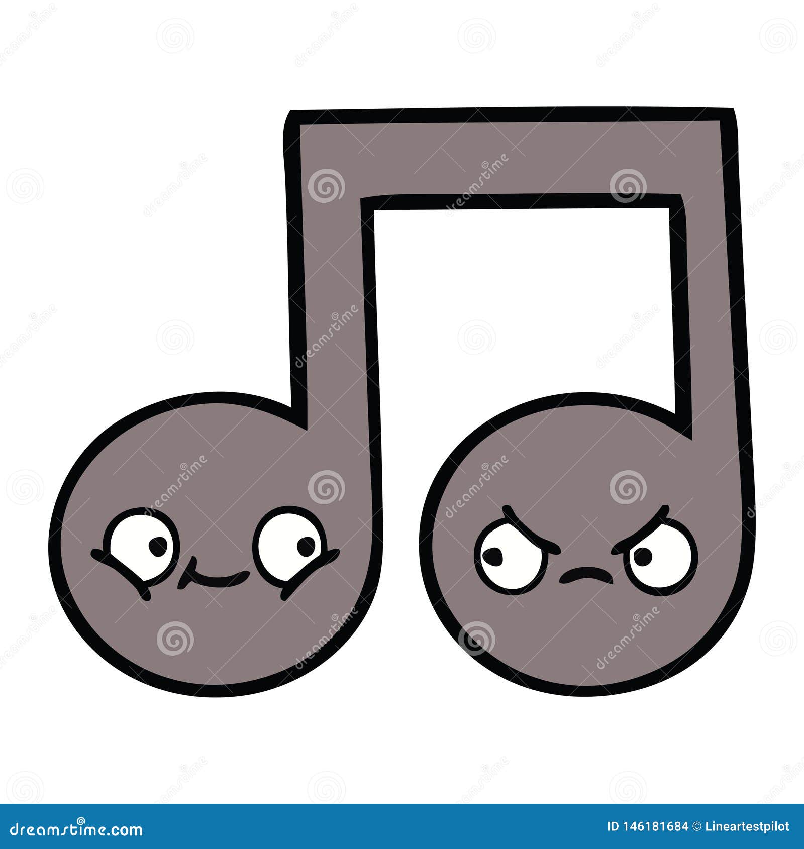 Cute Cartoon of a Musical Note Stock Vector - Illustration of quirky ...