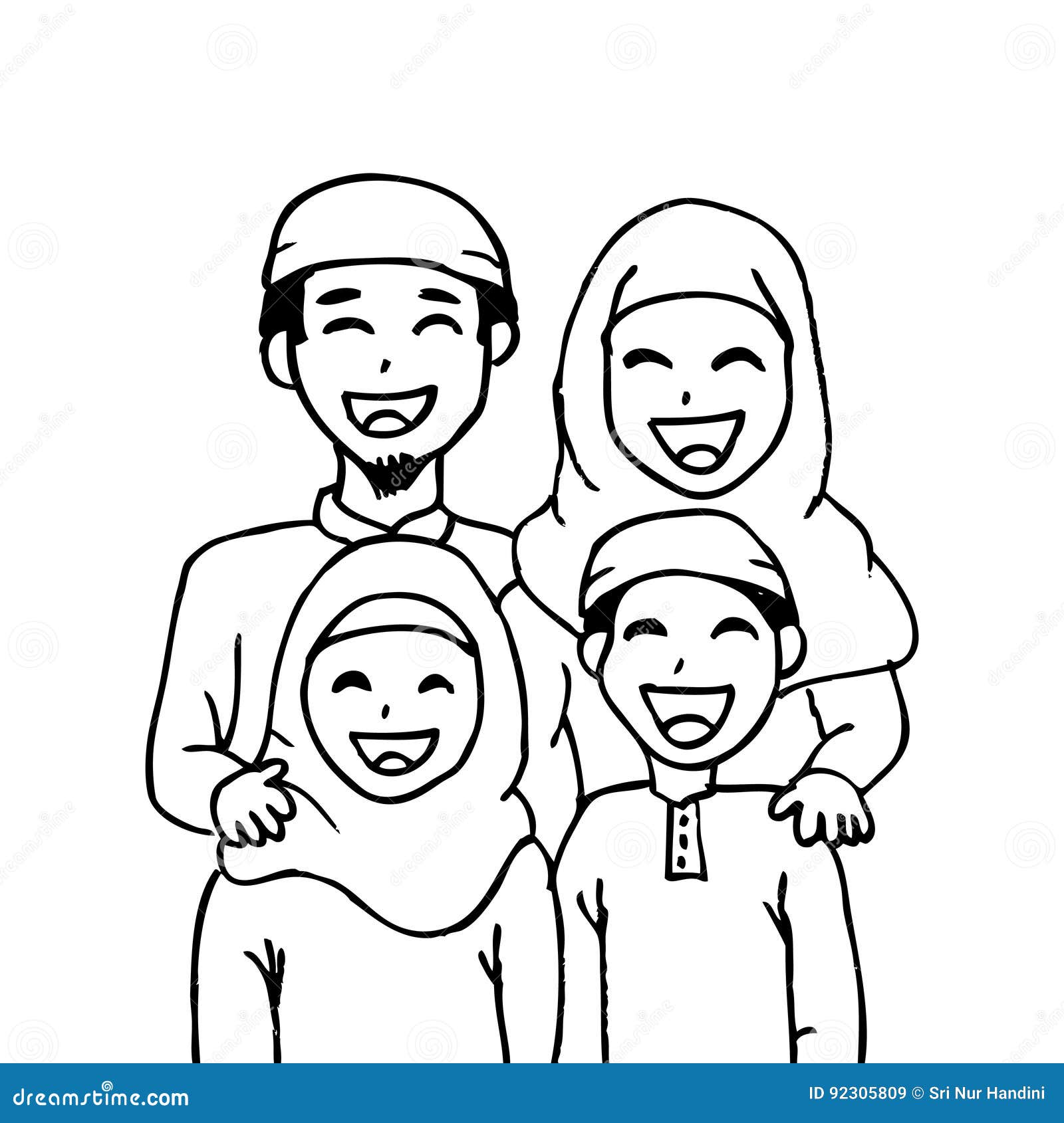 Cute Cartoon Muslim Family. Stock Illustration - Illustration of ... Cute Cartoon Muslim Family. Stock Illustration - Illustration of ...