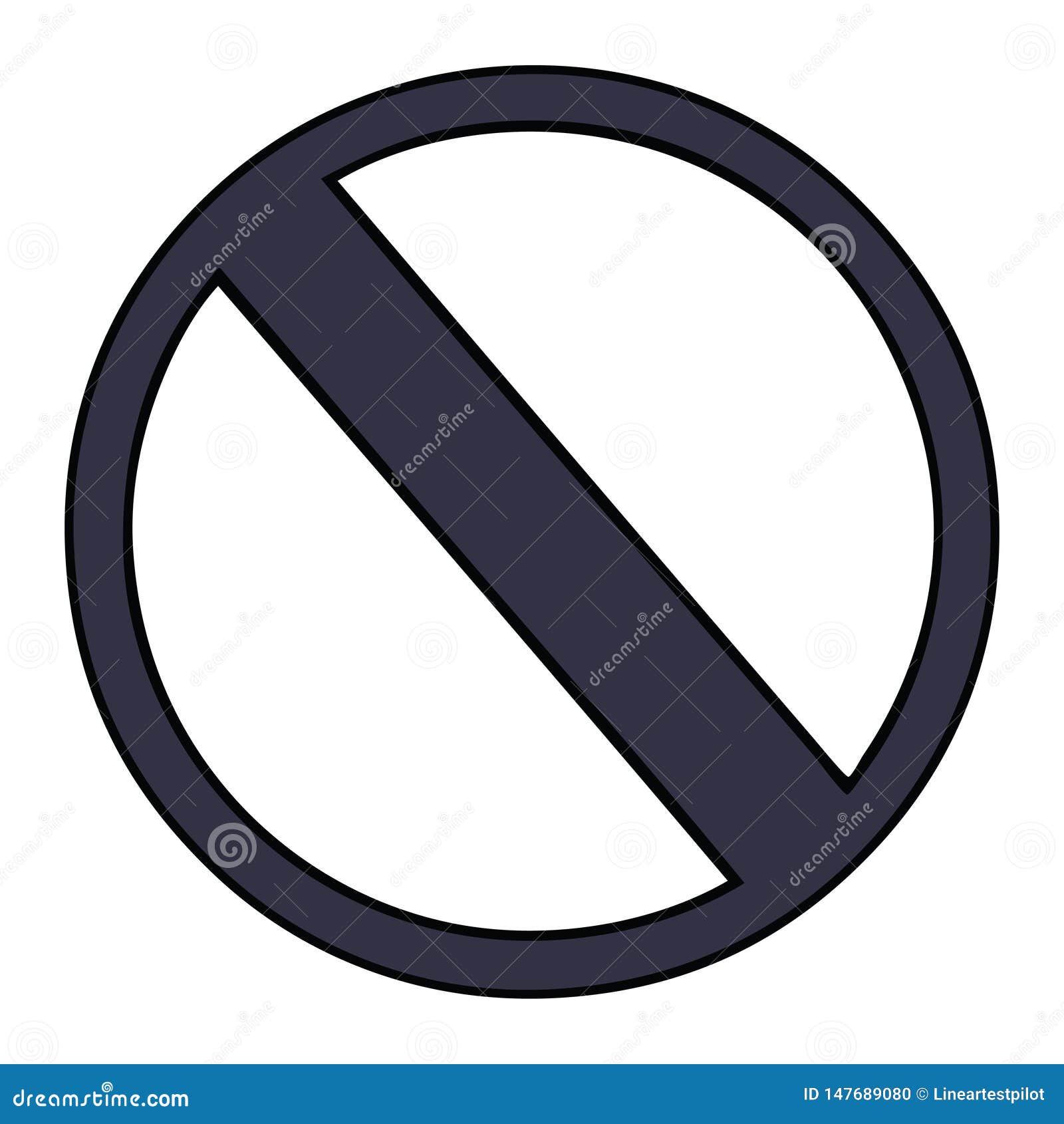 Cute cartoon no entry sign stock vector. Illustration of symbol - 147689080