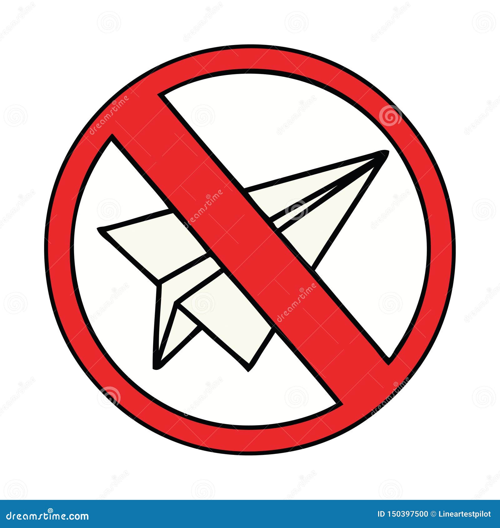 Cute Cartoon of a No Paper Aeroplanes Allowed Stock Vector ...