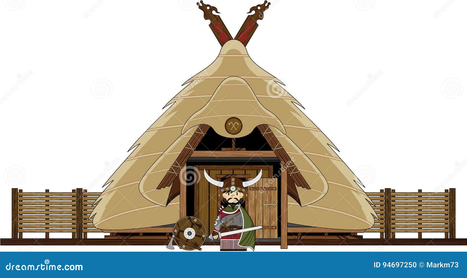 Cute Cartoon Norse Viking stock vector. Illustration of soldiers - 94697250