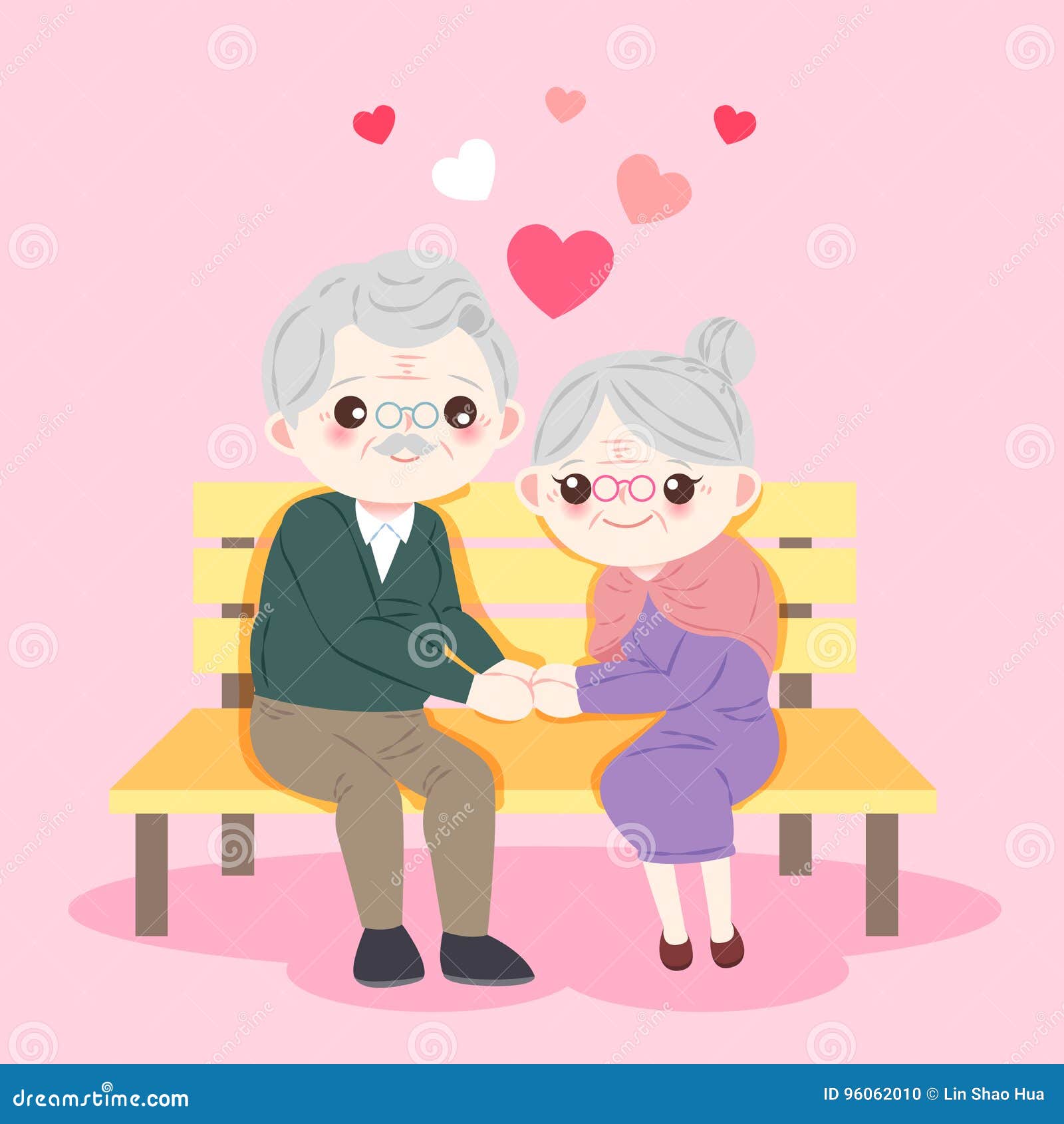 Cute cartoon old couple stock vector. Illustration of caricature - 96062010
