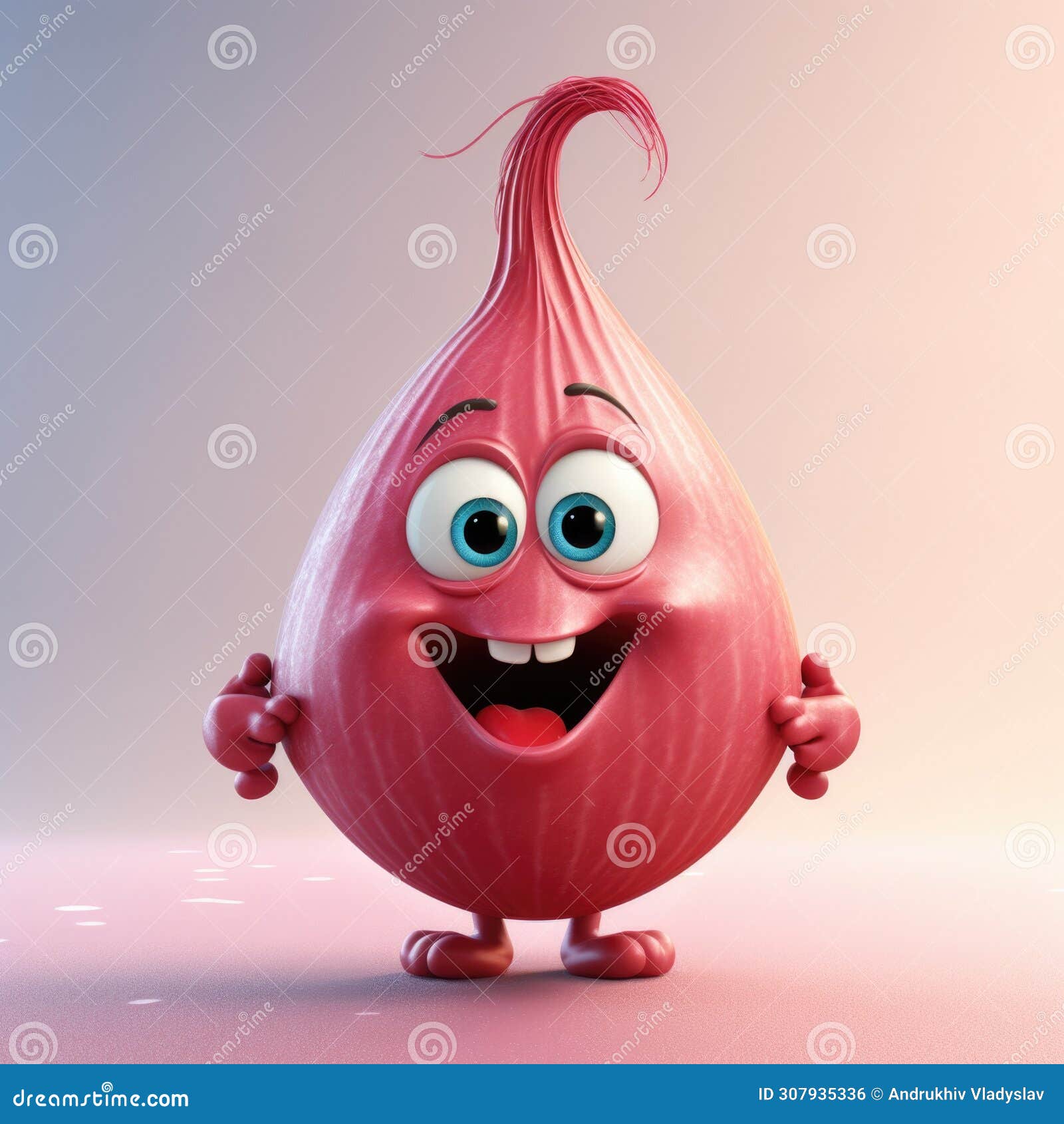 Cute Cartoon Onion Character Stock Illustration - Illustration of happy ...