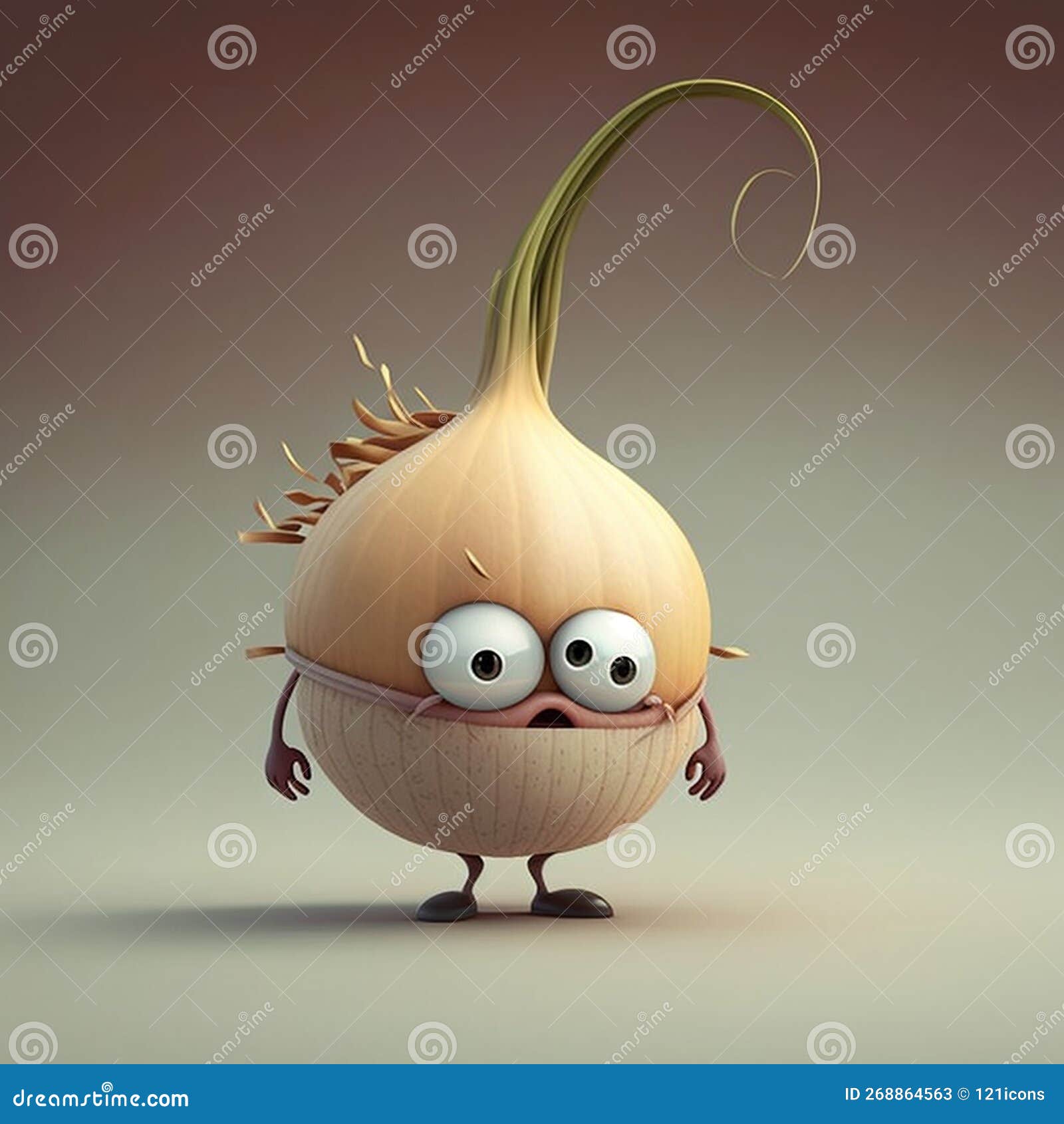 Cute Cartoon Onion Character Using Generative AI Stock Illustration ...