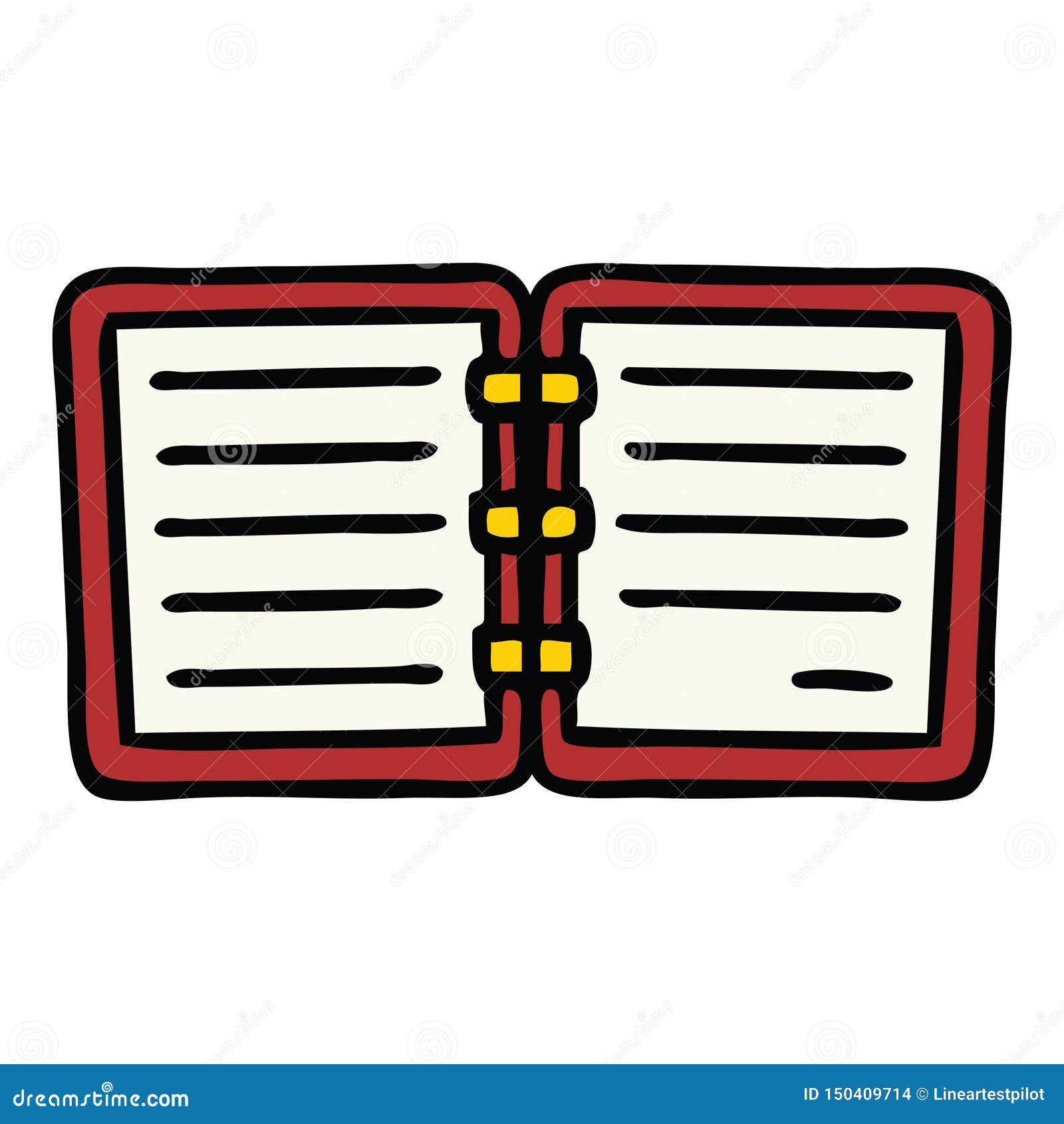 Cute Cartoon of a Open Diary Stock Vector - Illustration of quirky ...