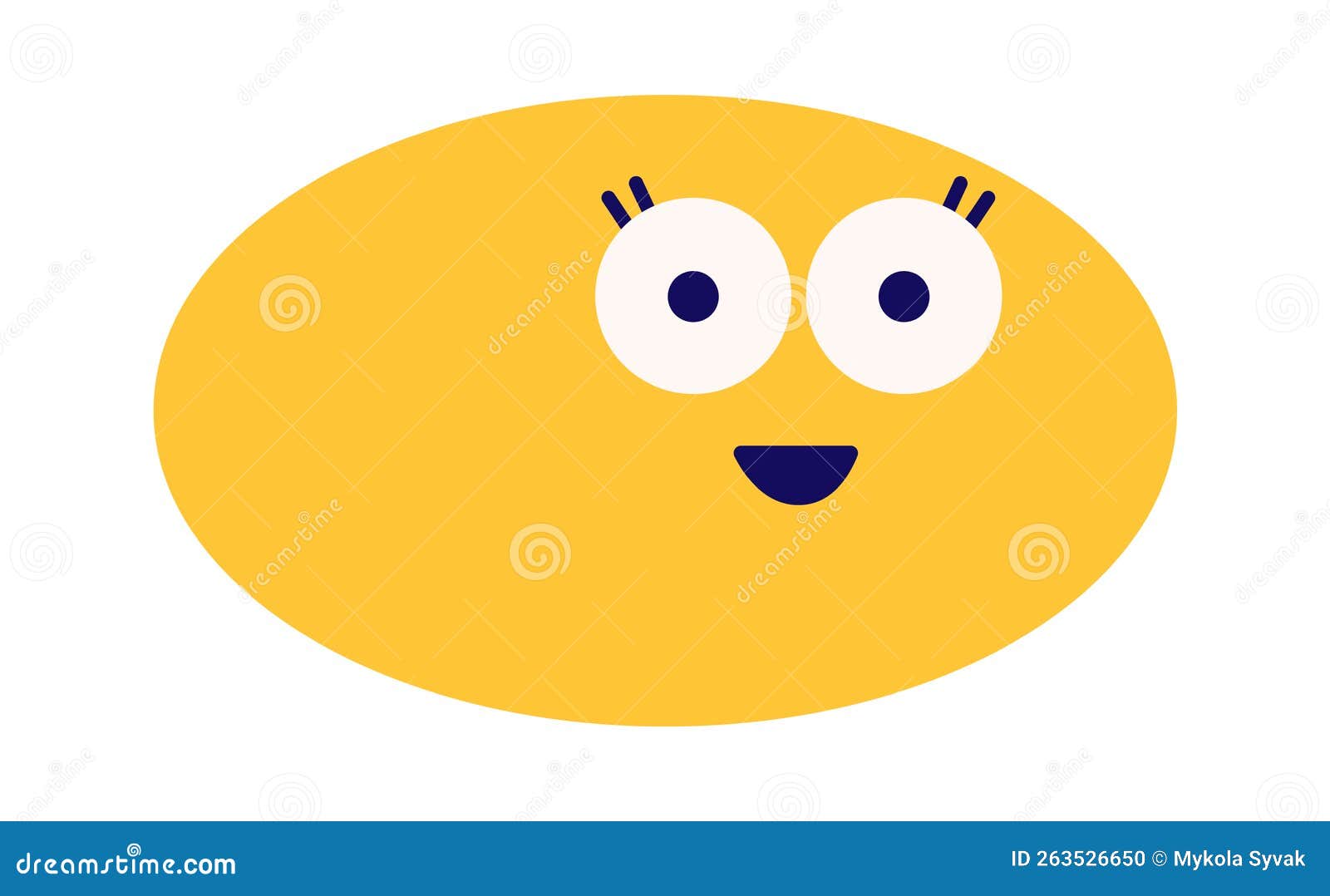 Cute Cartoon Oval Geometric Shape Flat Icon Stock Vector - Illustration ... Cute Cartoon Oval Geometric Shape Flat Icon Stock Vector - Illustration ...