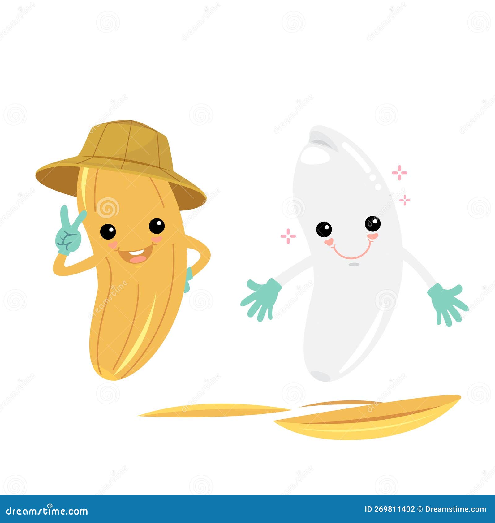 Rice cartoon character stock vector. Illustration of glove - 269811402