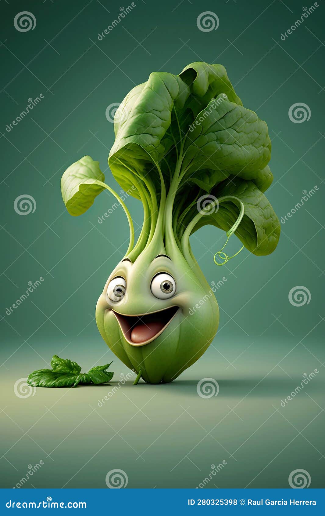 Cute Cartoon Pak Choi Character. Generative Ai Royalty-Free Stock Image ...