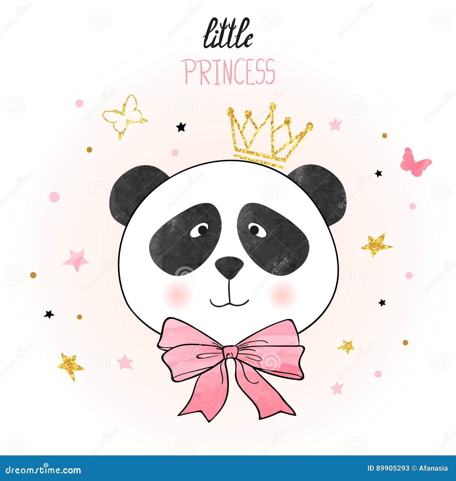 Cute Cartoon Panda Princess Stock Vector - Illustration of lovely ...