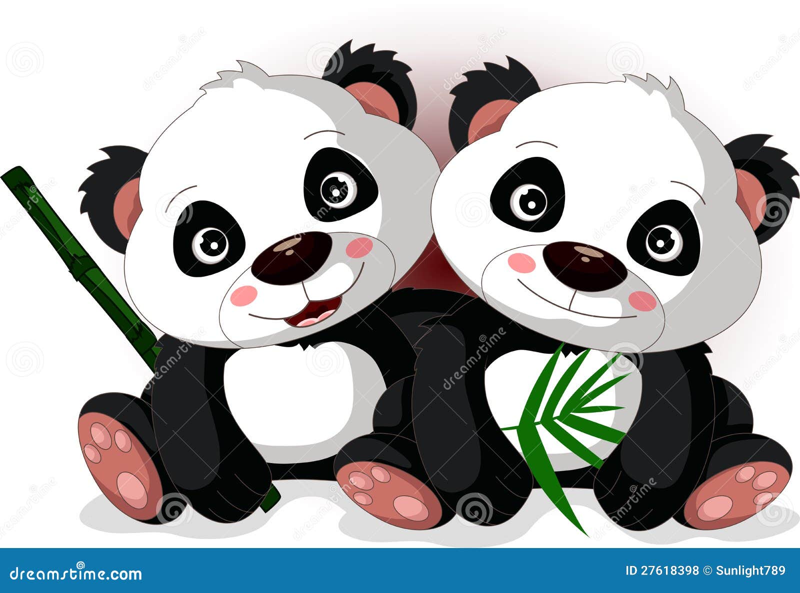 Cute Cartoon Panda S Brother Stock Illustration - Illustration of ...