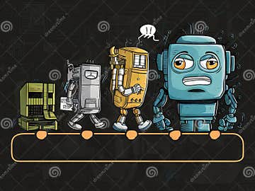 Cartoon of Machine Learning Stock Illustration - Illustration of ...