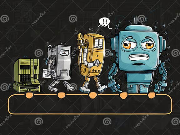 Cartoon of Machine Learning Stock Illustration - Illustration of ...
