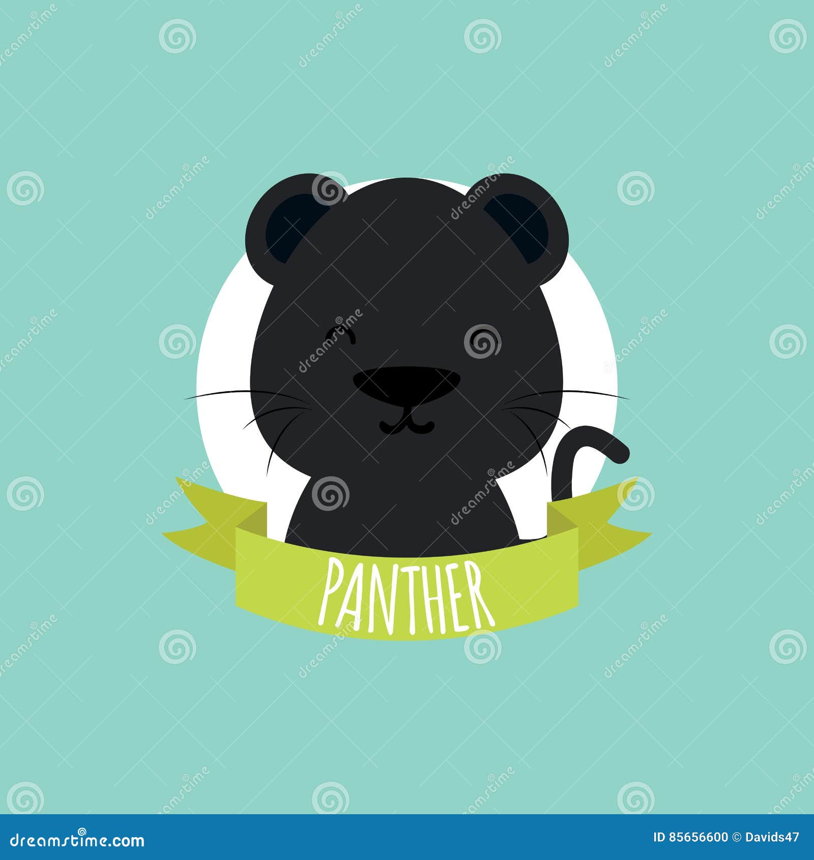Pantera.Cute Pantera Vector Illustration. Hand Drawn Cute Print For ...