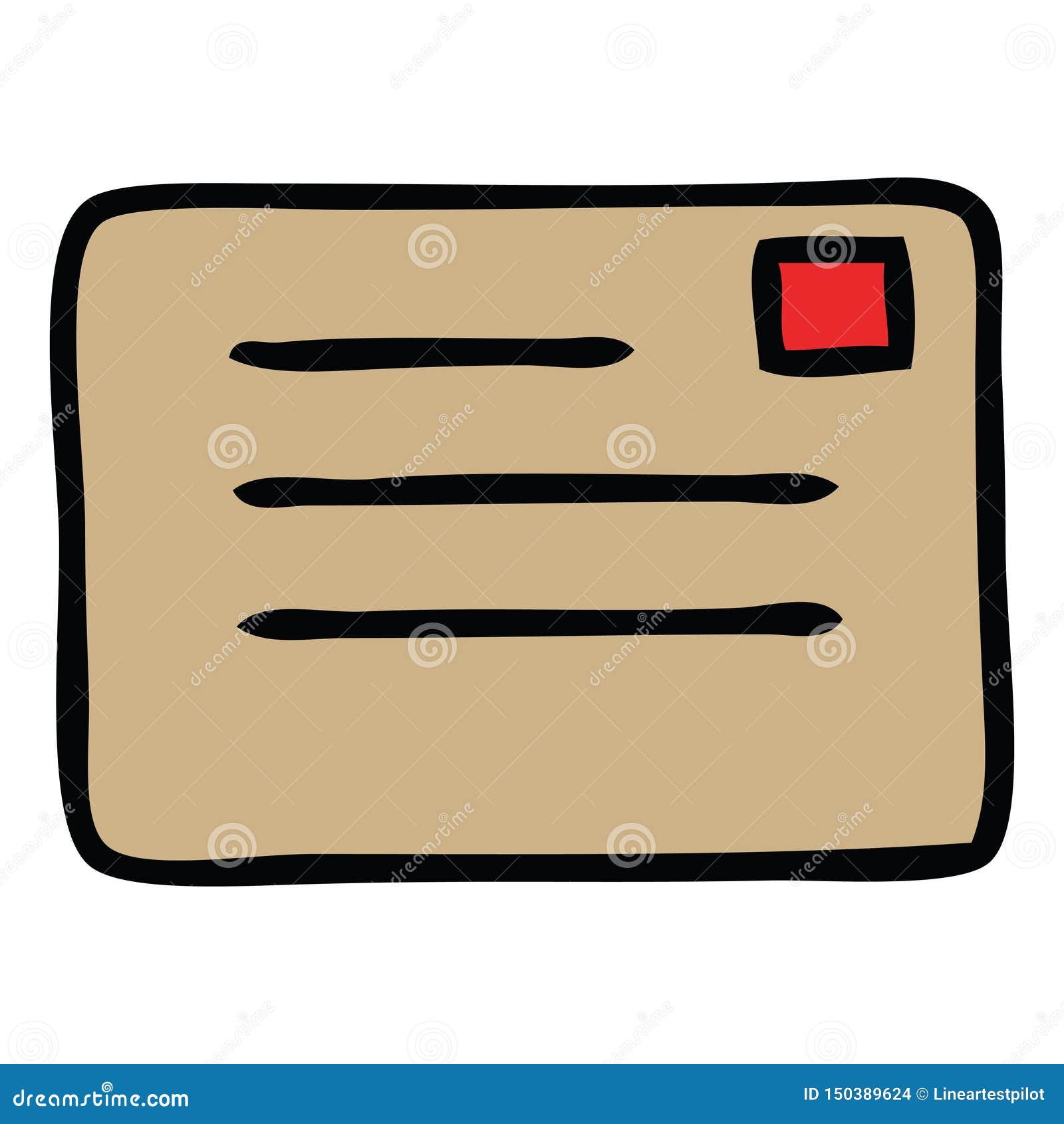 Cute Cartoon of a Paper Envelope Stock Vector - Illustration of drawing ...